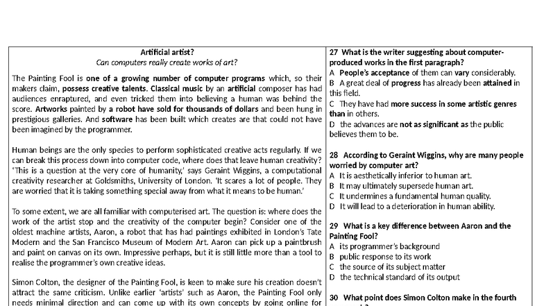 Artificial Creativity: Exploring the Role of Computers in Art and Music ...