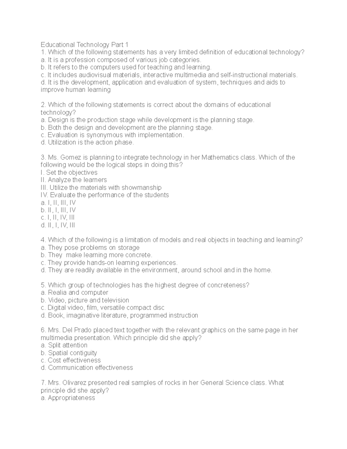 Educational Technology (EDTECH 101) Study Guide for Parts 1 & 2 - Studocu