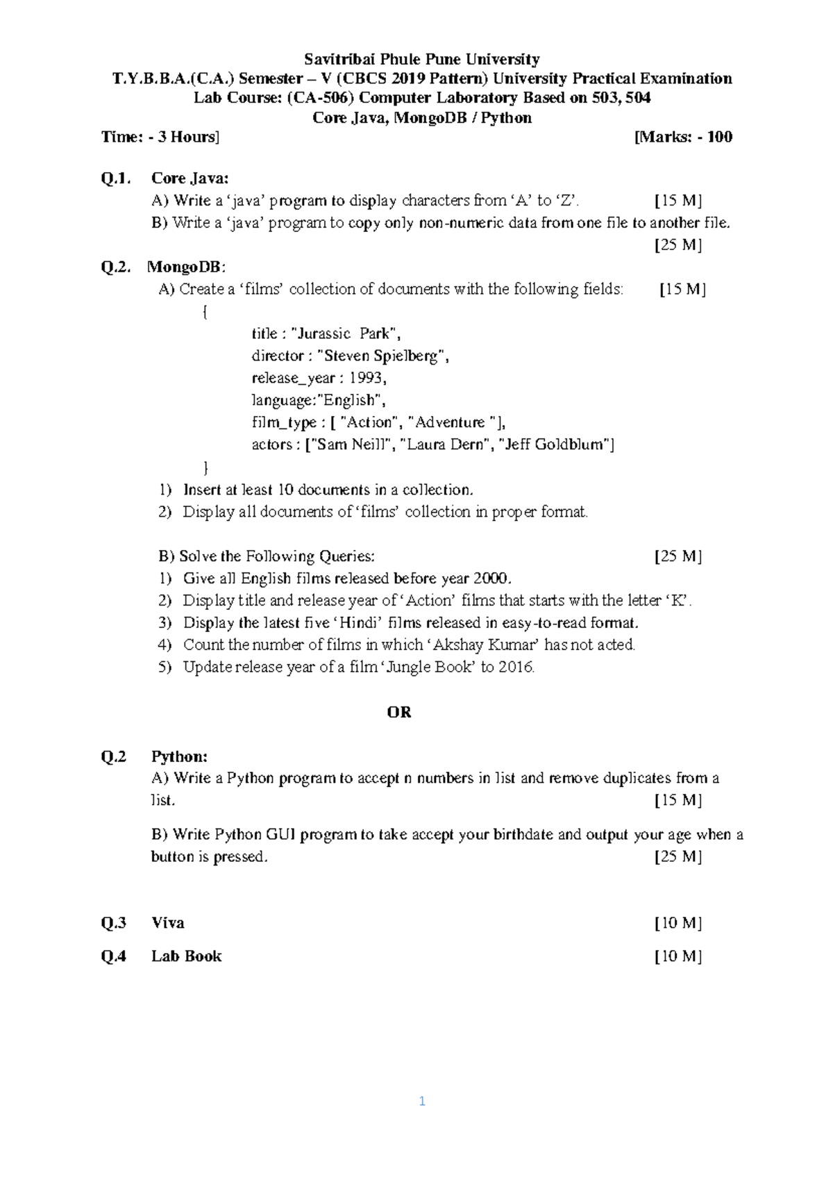 T.Y.B.B.A.(C.A.) Sem V Practical Exam Notes (CA-506) - Java, MongoDB ...