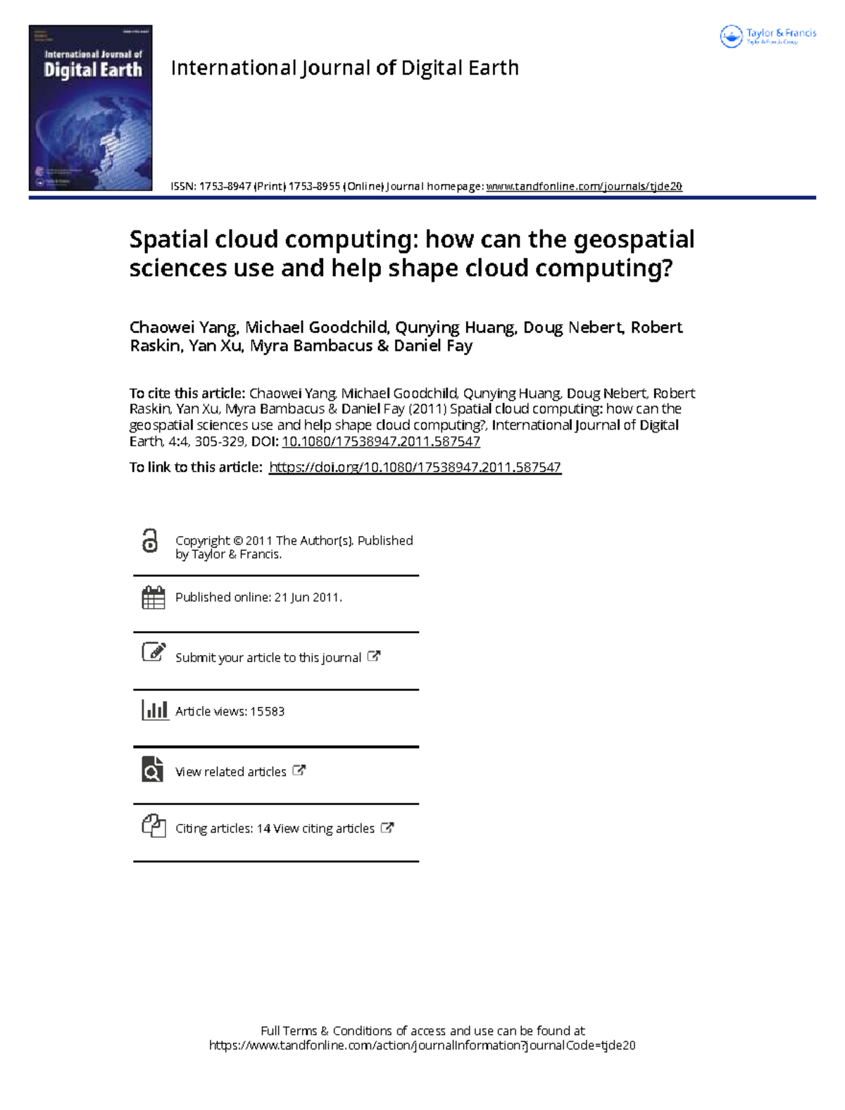 Spatial Cloud Computing: Enhancing Geospatial Sciences and Cloud ...
