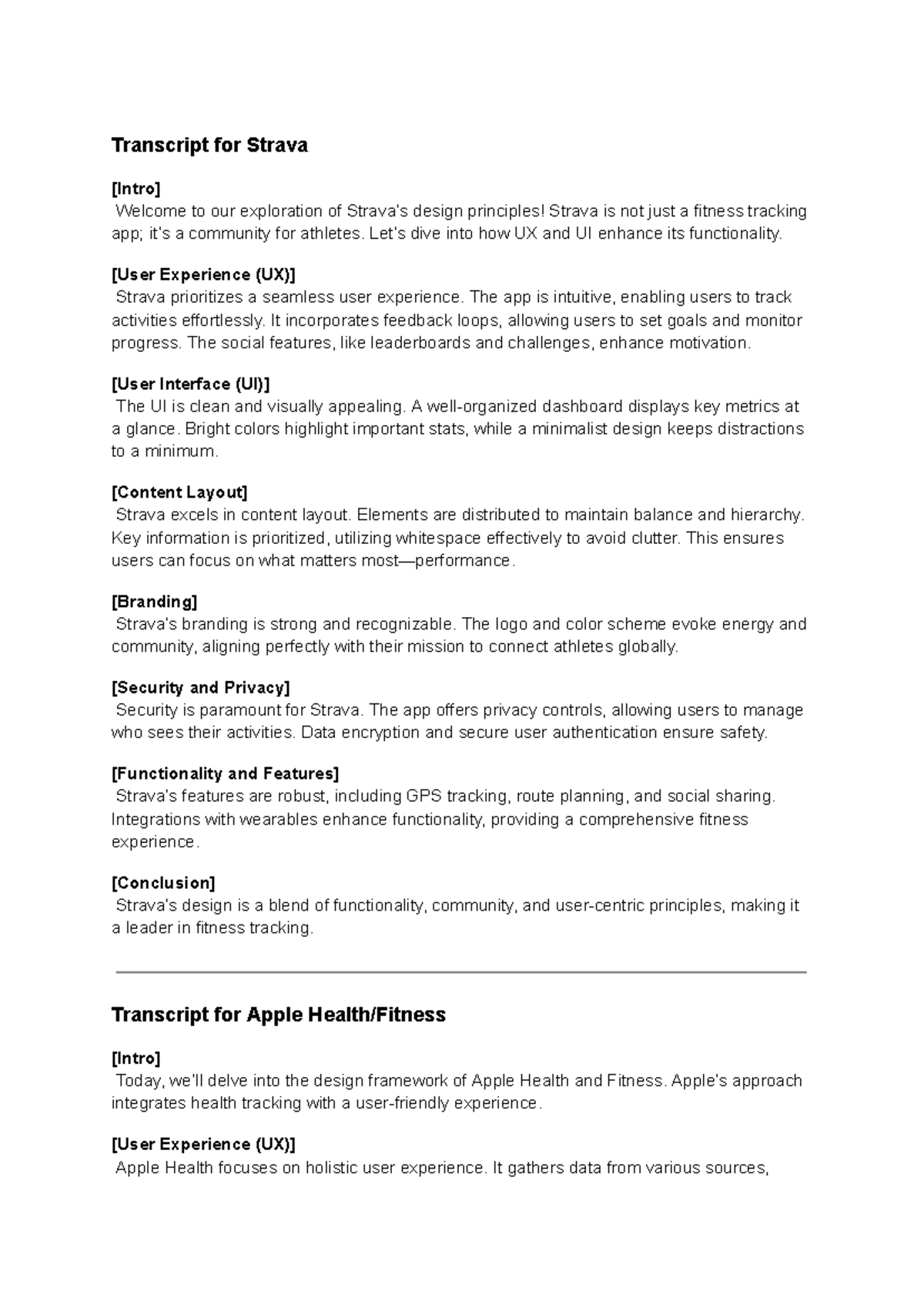 Design Transcript: UX/UI Principles in Strava, Apple Health ...