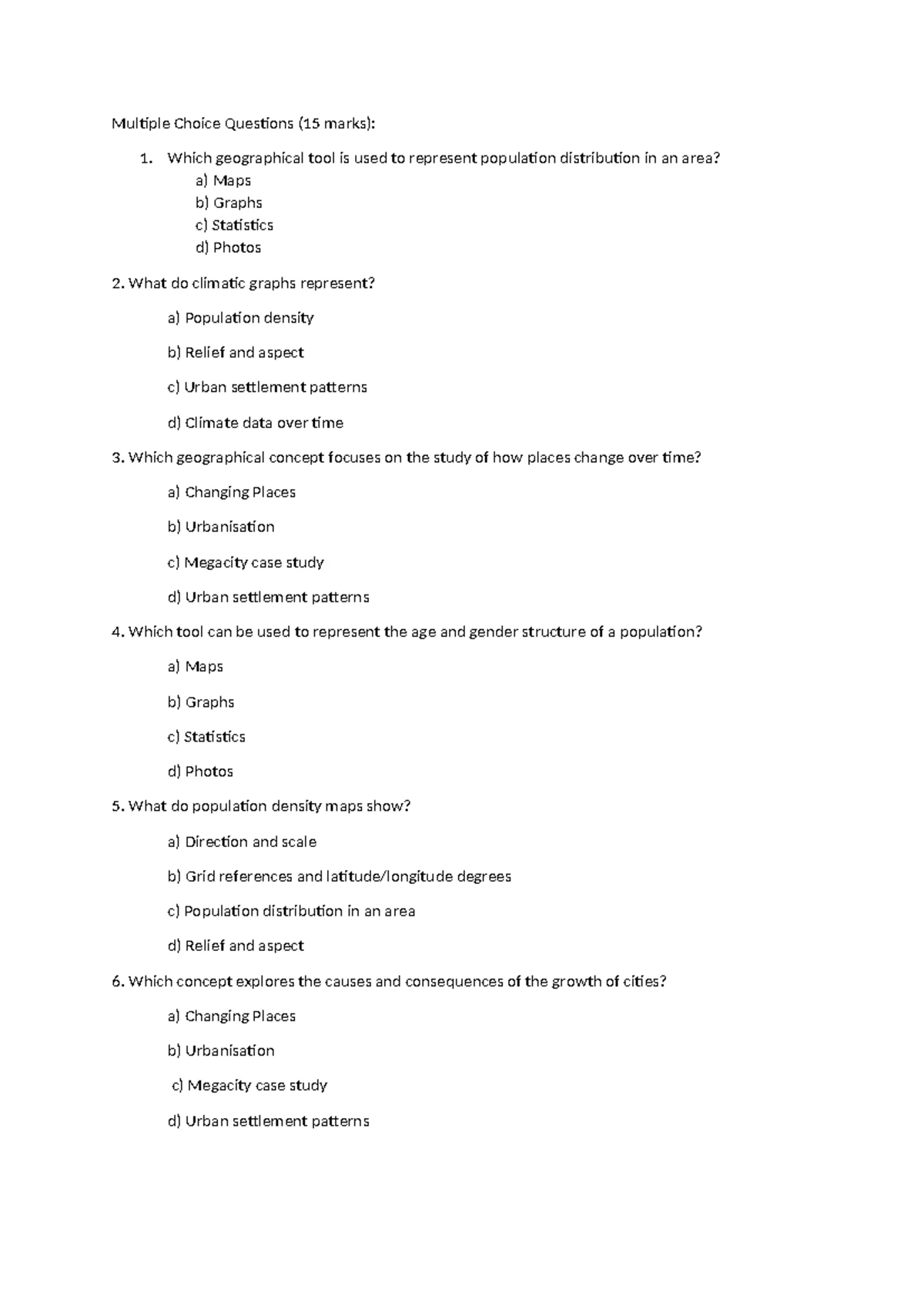 Geography 101: Practice Test Questions and Answers - Studocu