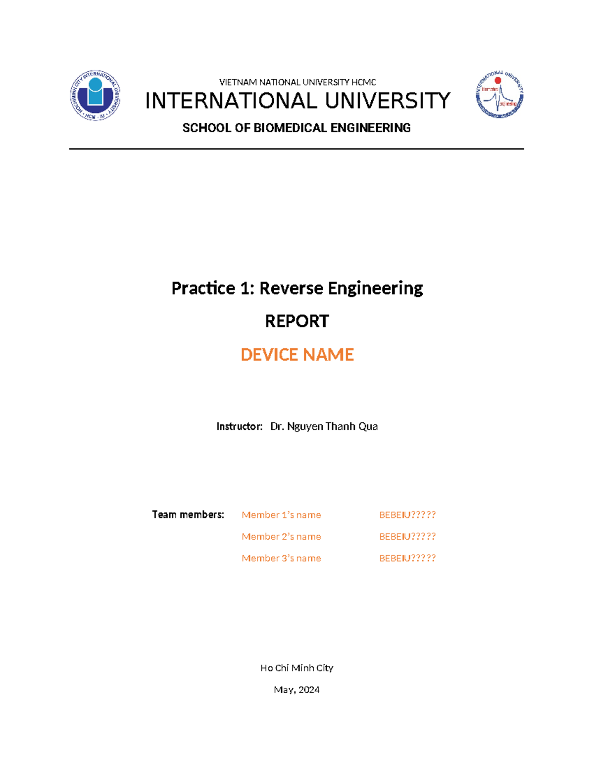 Practice 1 - Reverse Engineering Lab Report Template - BME 2024 - Studocu