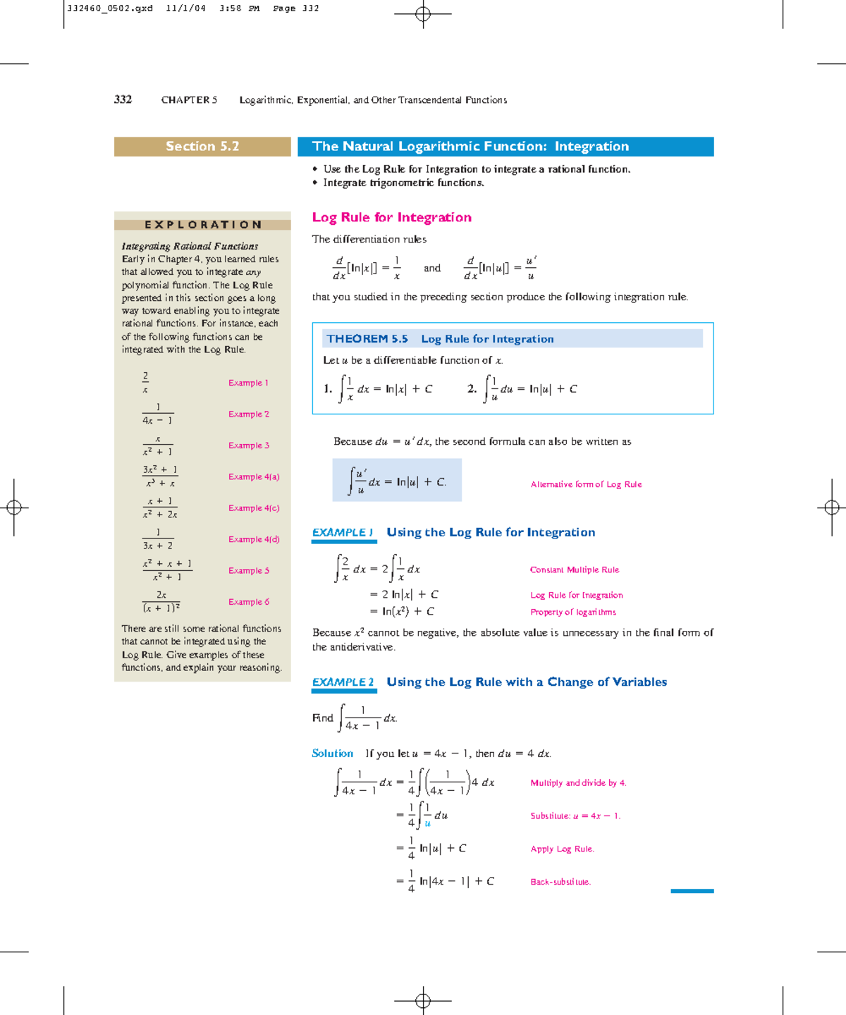Reference 5 - INTECAL - 332 CHAPTER 5 Logarithmic, Exponential, and ...