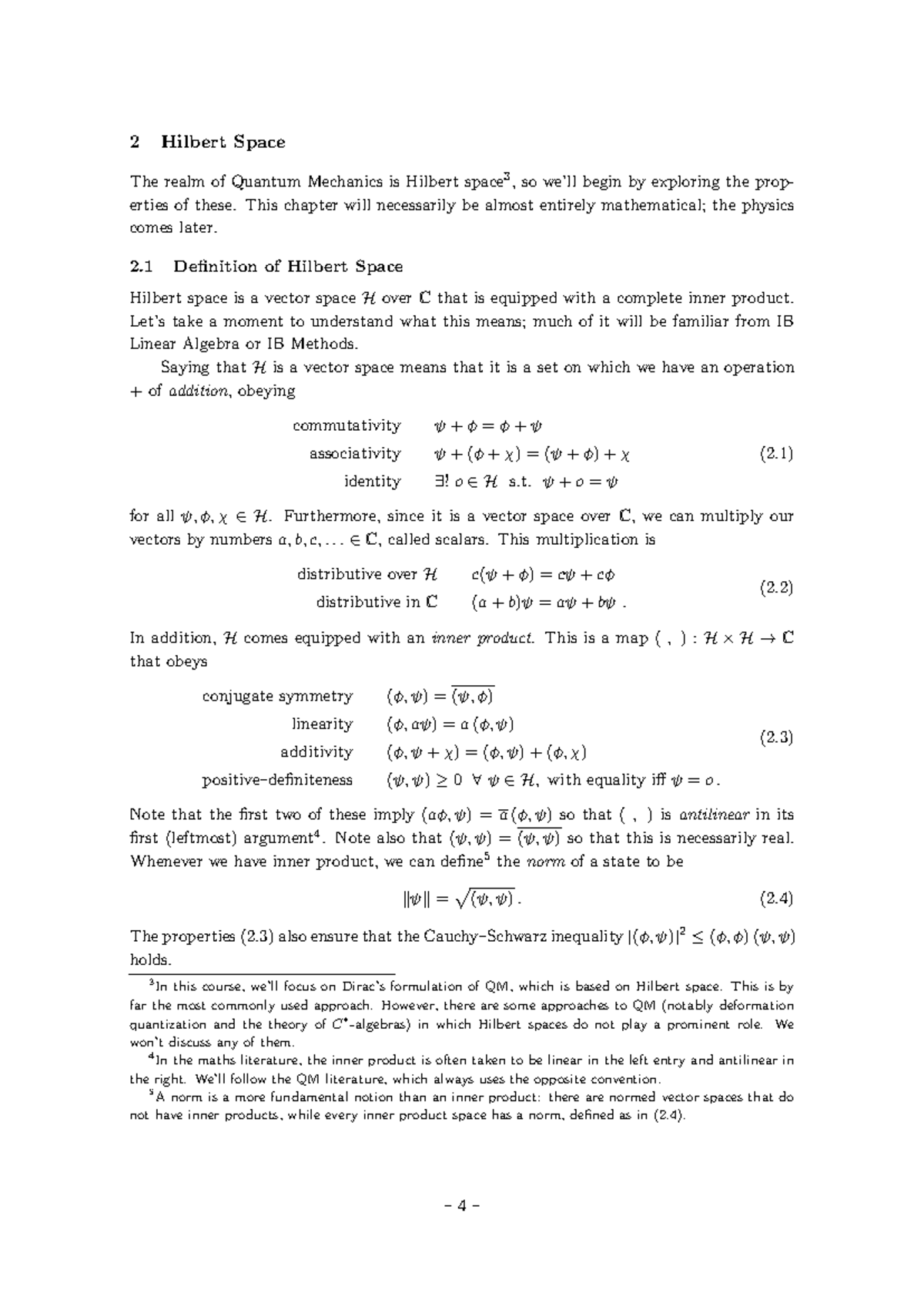 Chap2 - Notes on Hilbert Spaces in Quantum Mechanics - Studocu