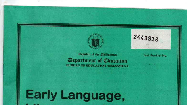 ELLNA 2024 Test Booklet for Early Language, Literacy, and Numeracy ...