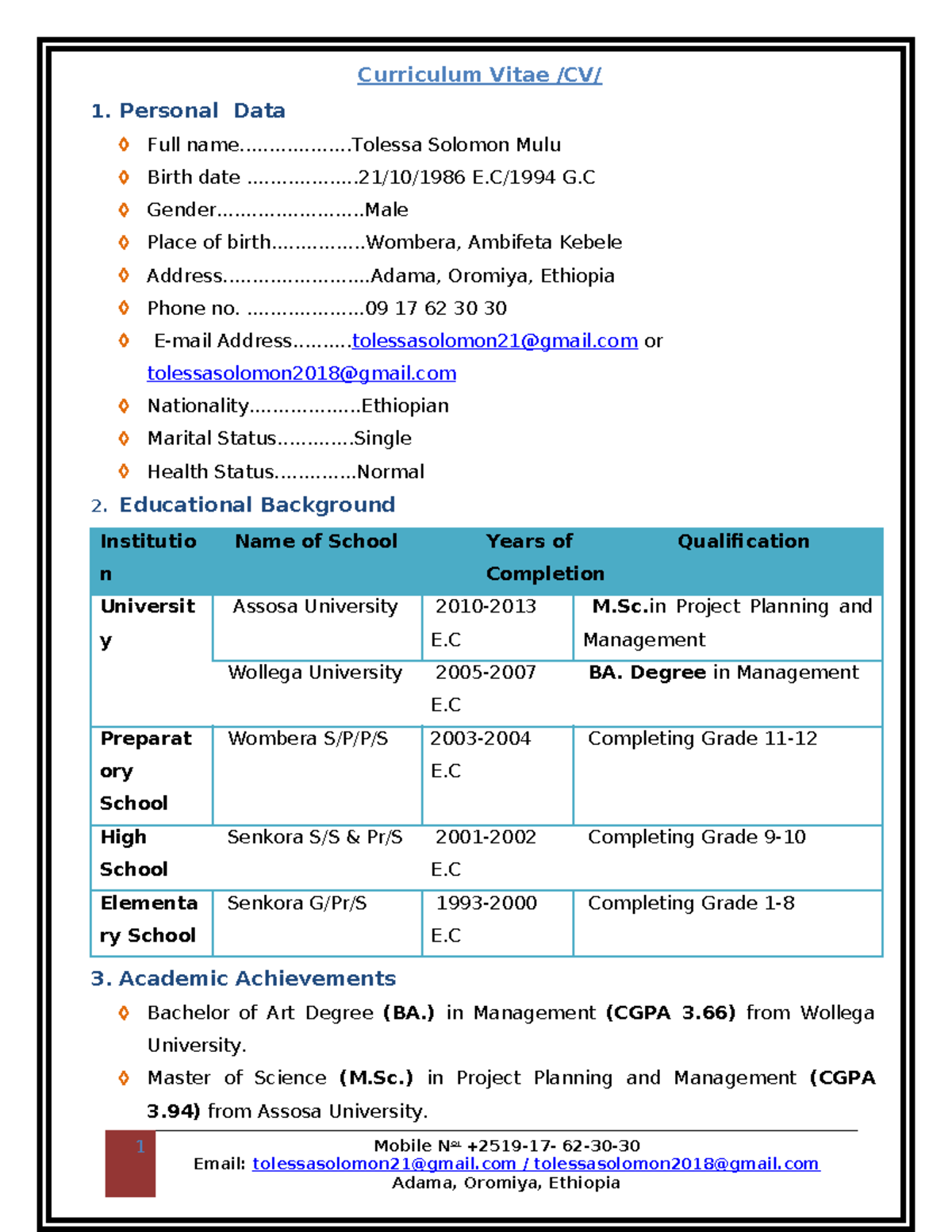 CV - Gguiigdffyuiii - Curriculum Vitae /CV/ 1. Personal Data Full name ...