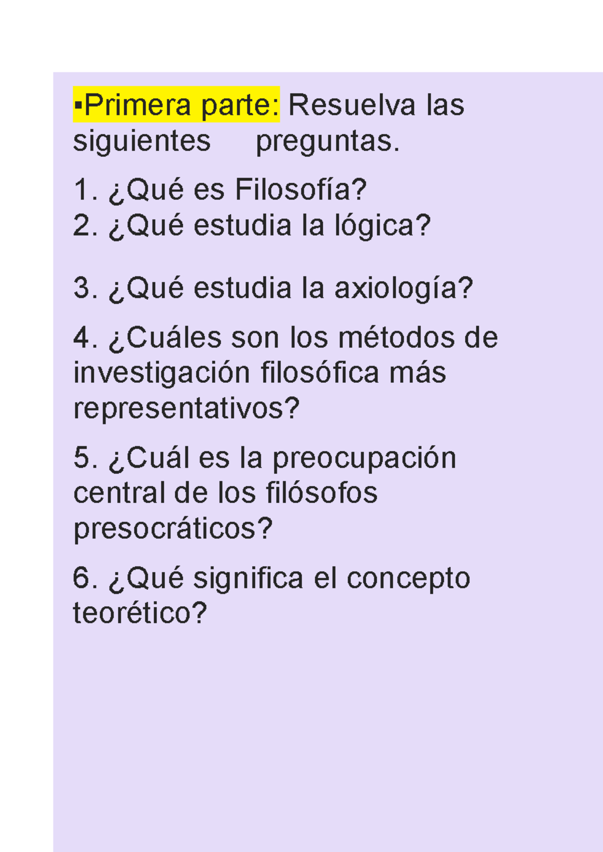 Primer tarea de Introducción a la filosofía - Filosofía general ...