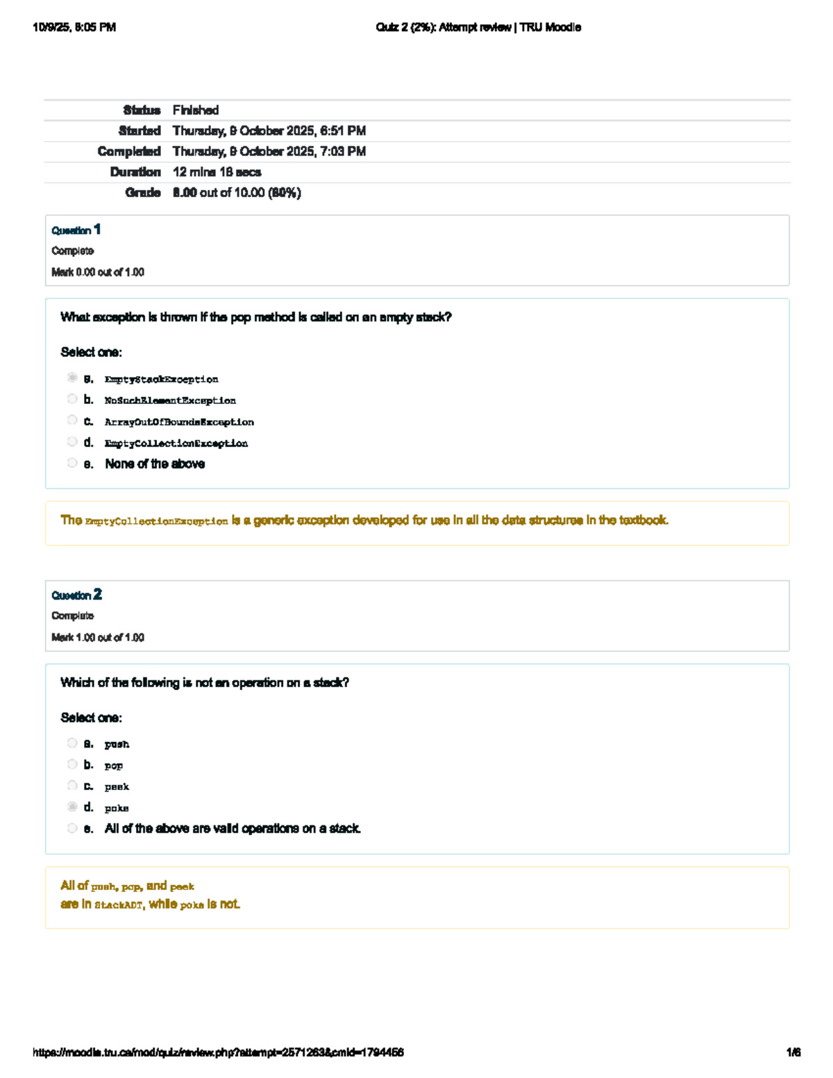 Quiz 2 Review - Data Structures (CS101) - Studocu