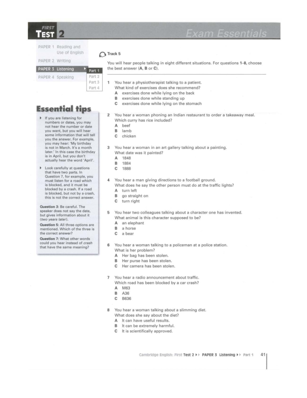 Listening ESS1- TEST 2 - Practice material - FIRST TEST 2 Exam ...