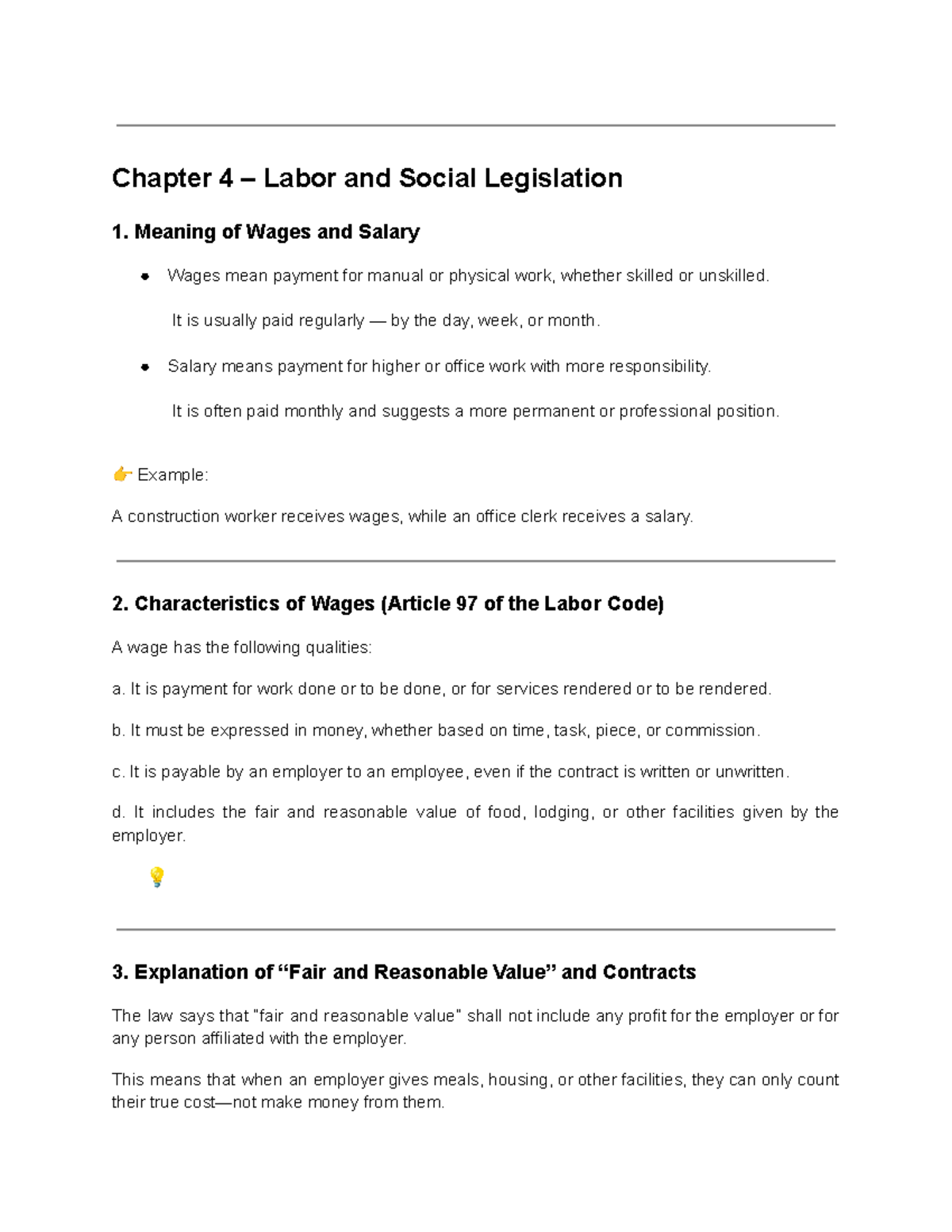 C4 - Lecture Notes on Labor and Social Legislation: Wages & Salary ...