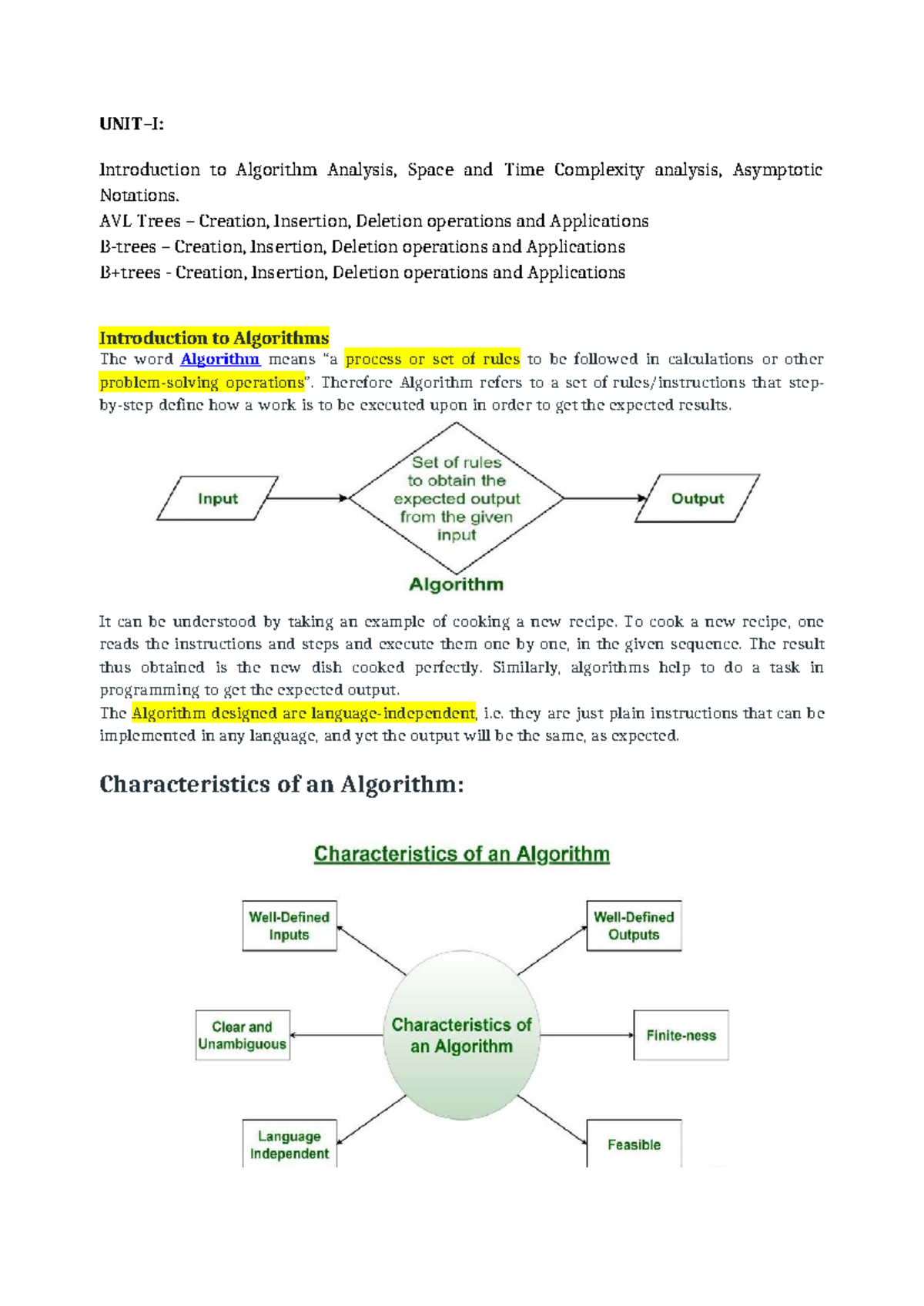 ASD Notes UNIT-I: Algorithm Analysis and Complexity Metrics - Studocu