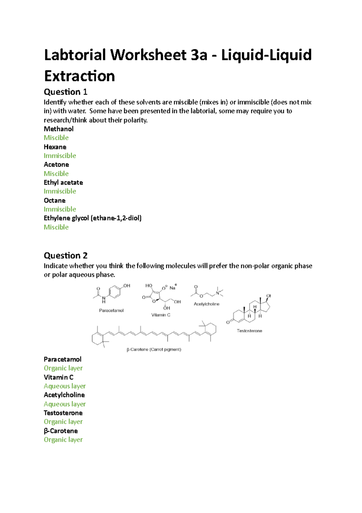 Labtorial Worksheet 3a (with answers) - Labtorial Worksheet 3a - Liquid ...