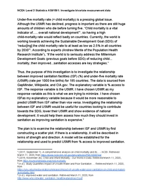 NCEA Level 3 Statistics AS91581 Excellence Exemplar - NCEA Level 3 ...