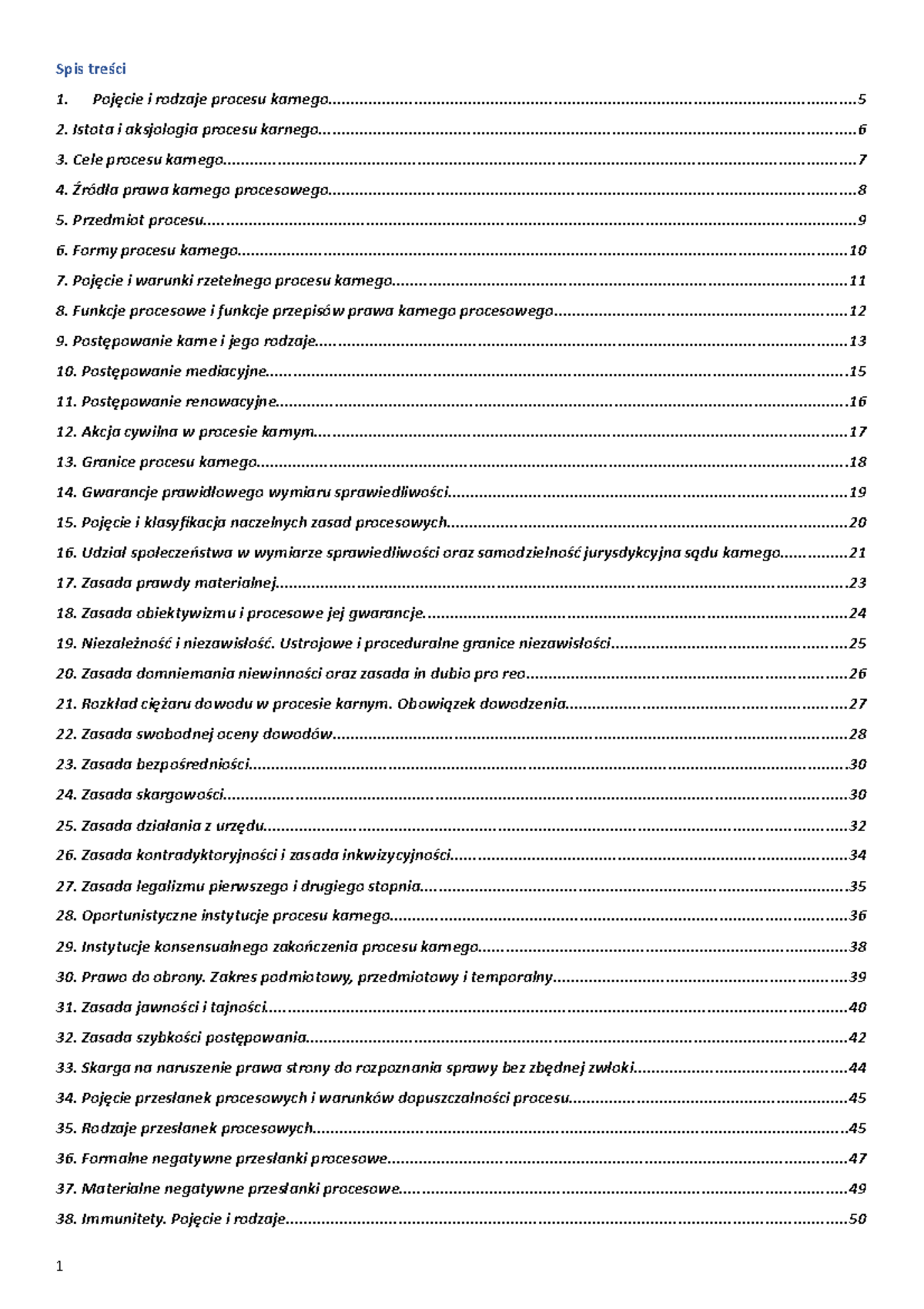 Skrypt-z-KPK-2021 22-poprawiony-skrócony-wycackany - Spis treści Pojęcie i rodzaje procesu - Studocu