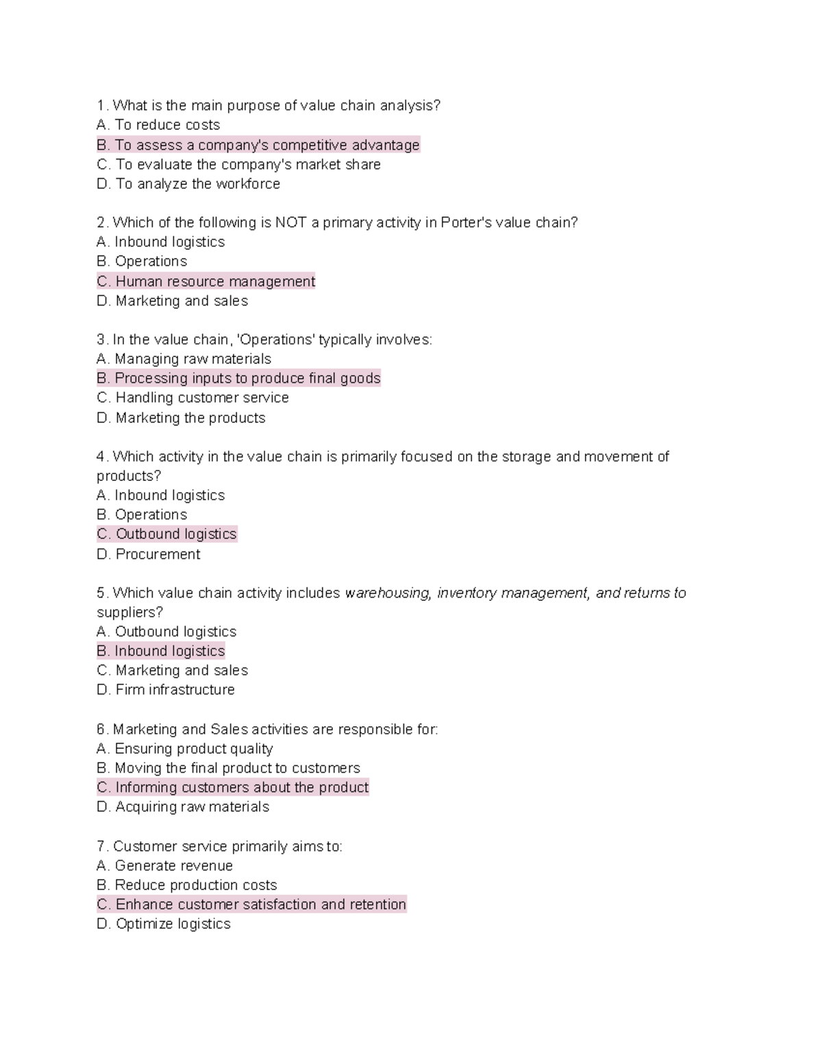 Life Cycle Cost Management & Value Chain Analysis Review (Course Code ...