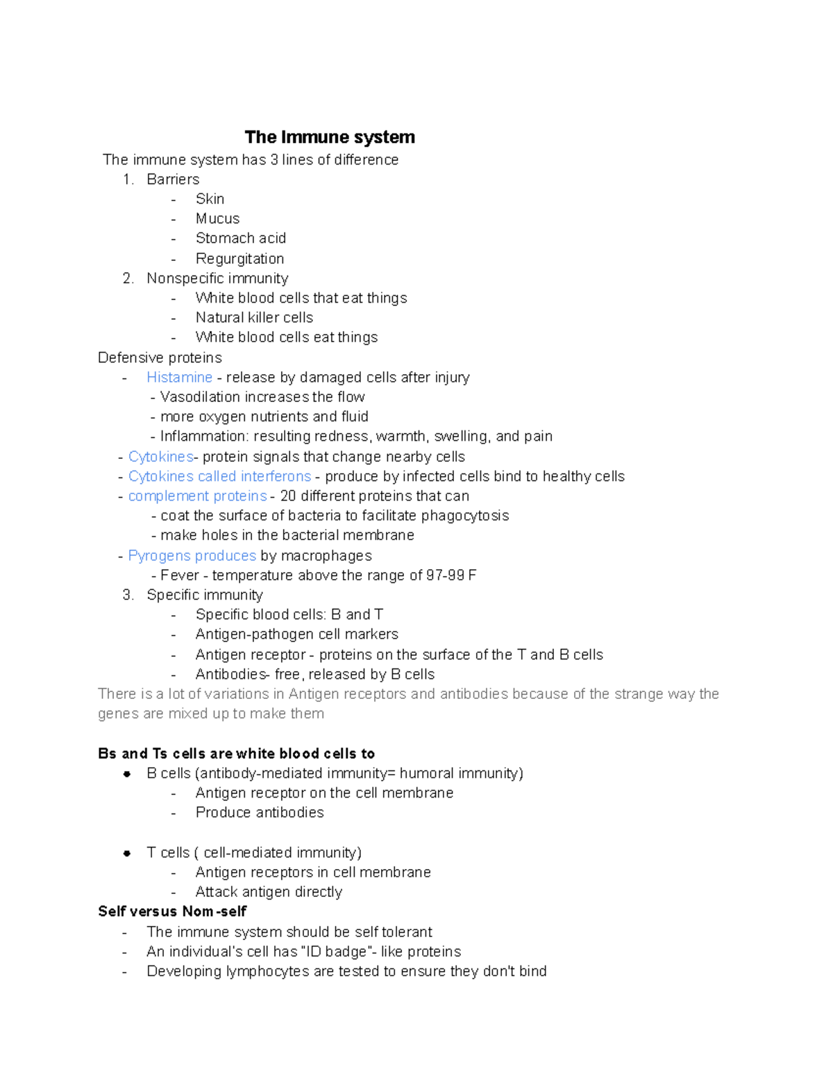 Bio 101: Immune System Overview & Key Concepts - Study Notes - Studocu