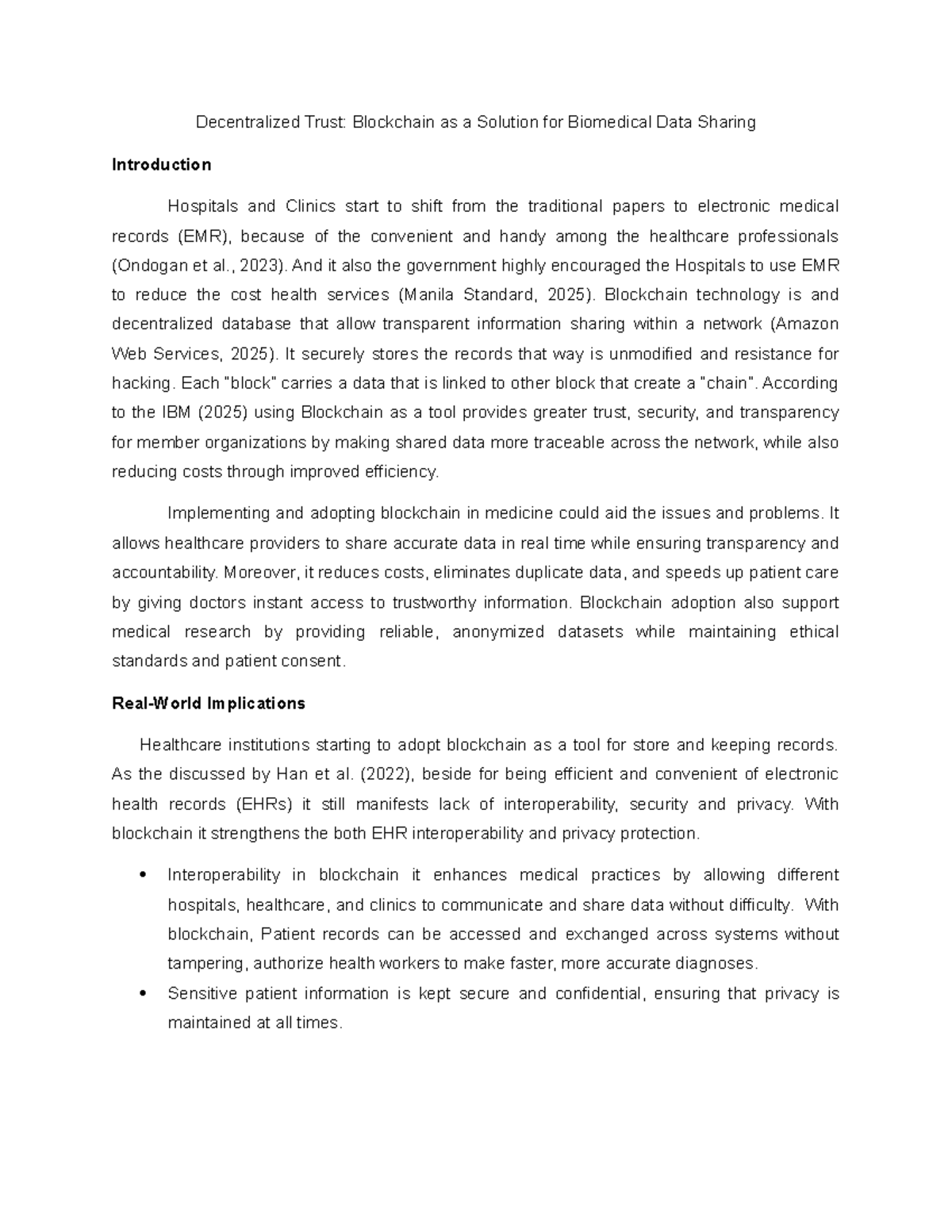 Case Study: Blockchain Solutions for Biomedical Data Sharing - Studocu