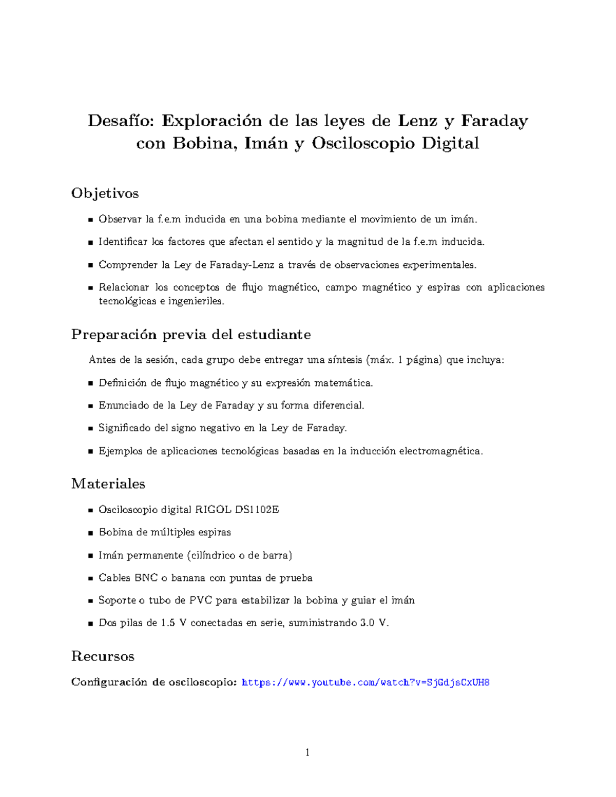 Exploración de la Ley de Lenz y Faraday con Osciloscopio Digital - DSA ...