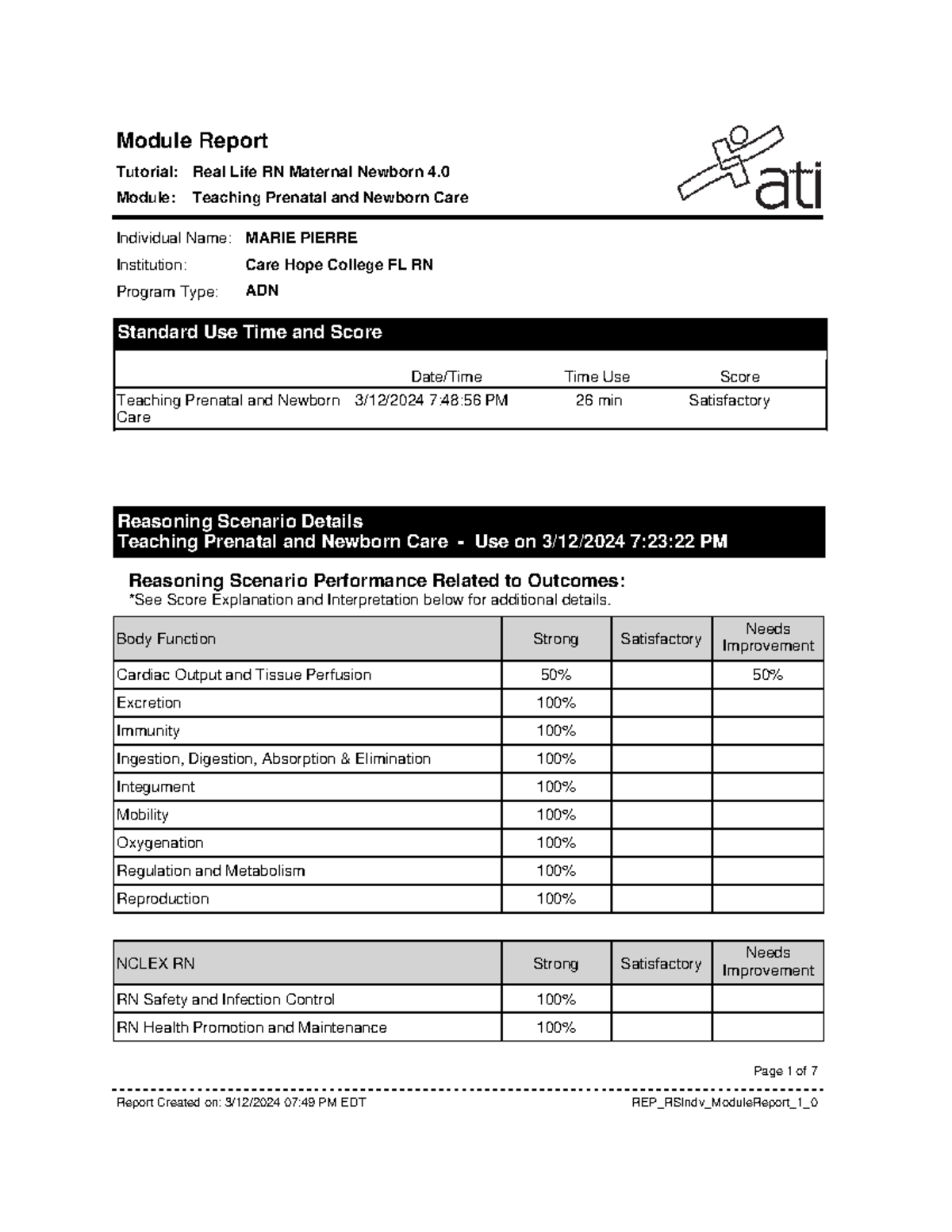 ATI RN Teaching Module: Prenatal & Newborn Care Assessment - Studocu