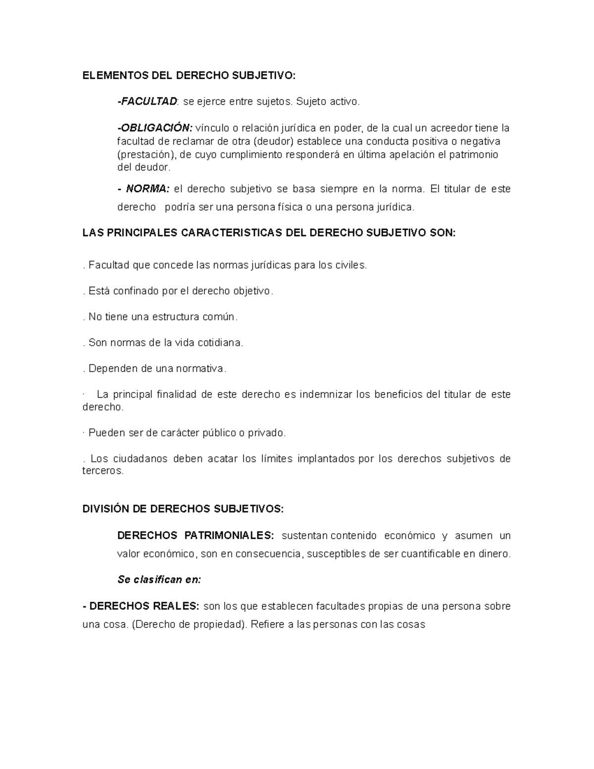 Elementos DEL Derecho Subjetivo - ELEMENTOS DEL DERECHO SUBJETIVO ...