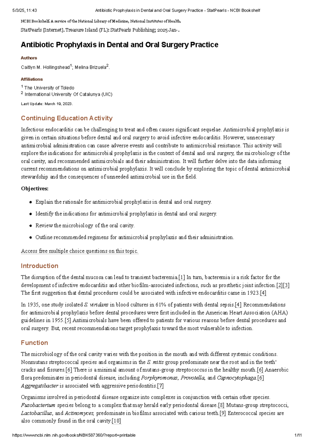 Antibiotic Prophylaxis in Dental & Oral Surgery Practice (11:43) - Studocu