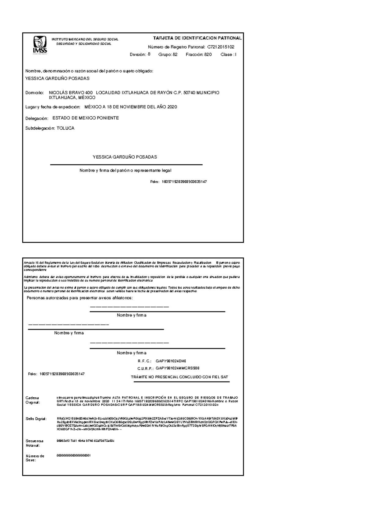 Descarga De Tarjeta Patronal Imss - Image to u
