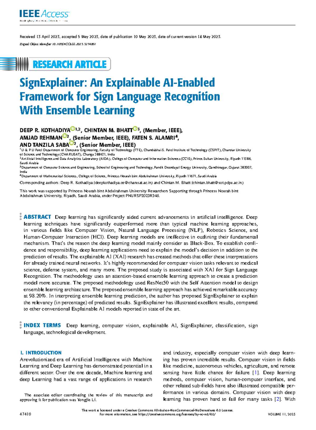 Sign Explainer An Explainable AI-Enabled Framework for Sign Language Recognition With Ensemble ...