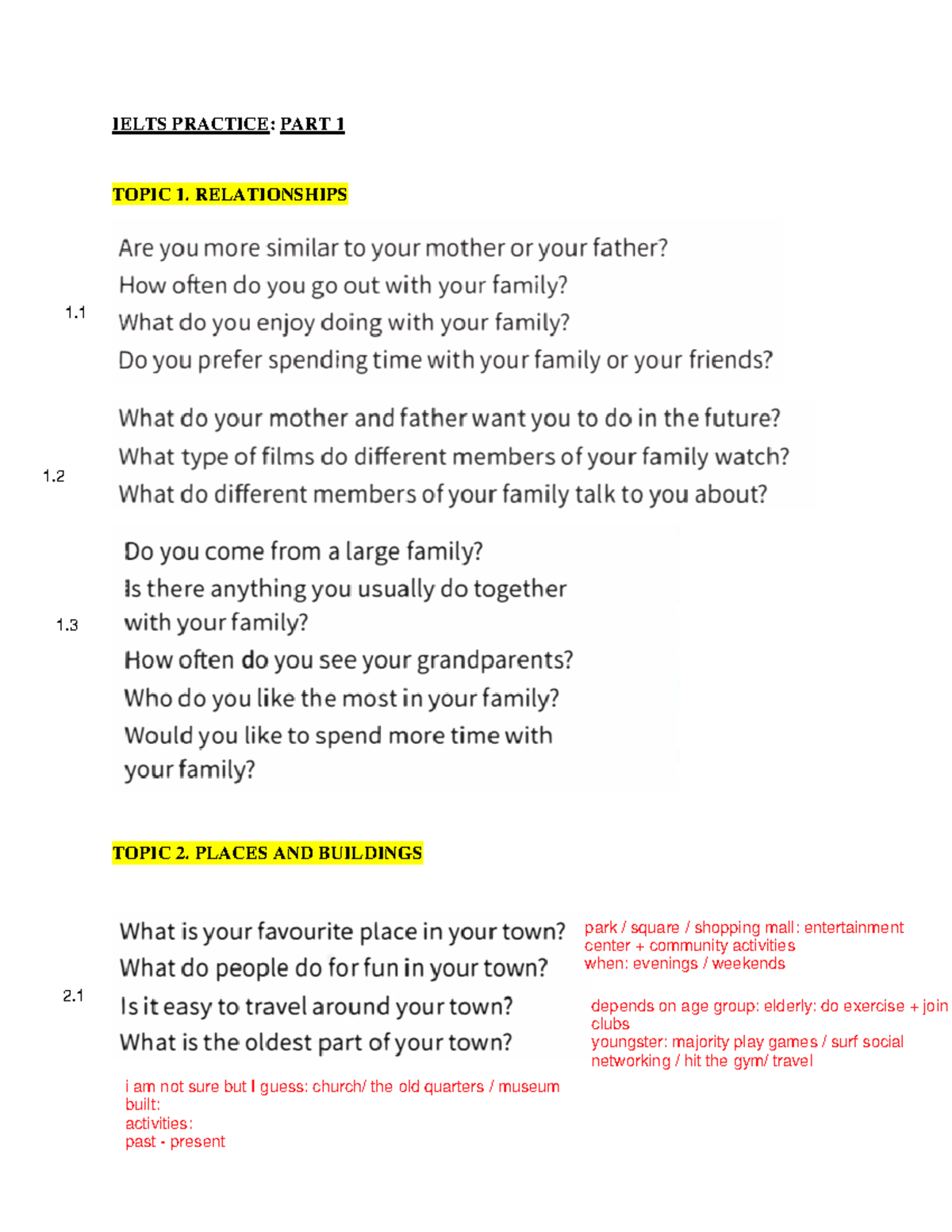 Questions - PART 1 - mmmmmmmm - Pháp luật đại cương - IELTS PRACTICE ...