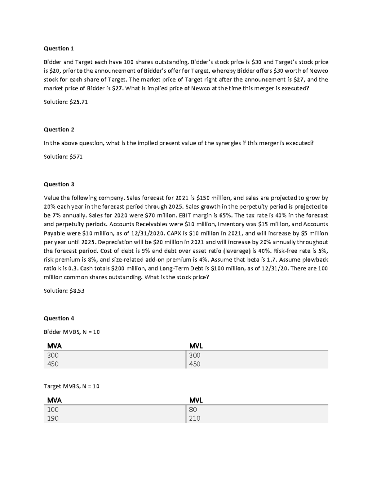 Synergy Analysis and Solutions for Company Mergers: Case Studies - Studocu