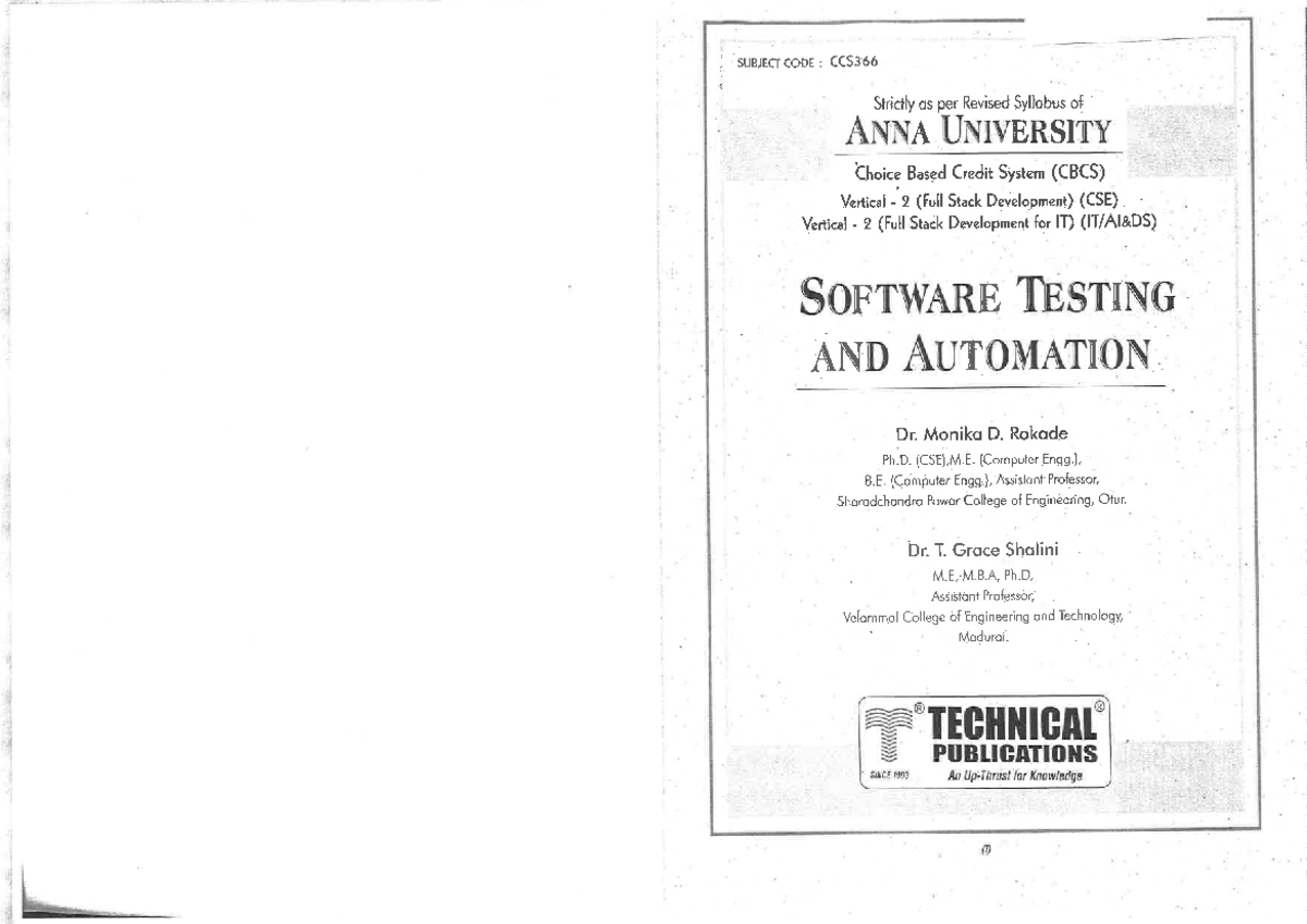 CCS366 Software Testing & Automation Class Notes - Studocu