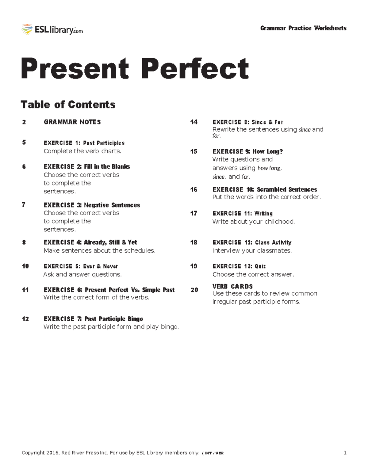 131225 Present Perfect Grammar Practice Worksheets - Studocu