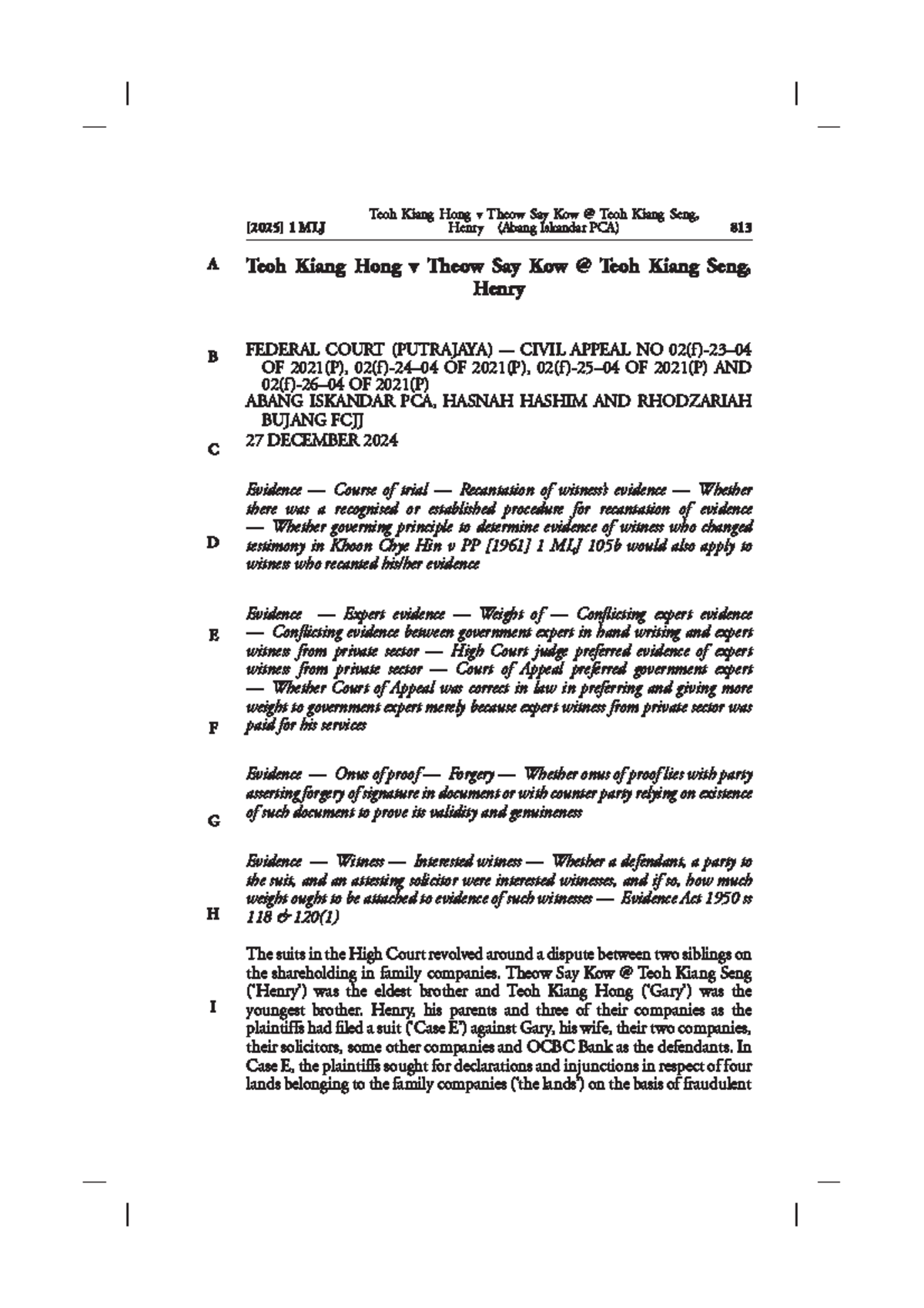 Final Exam Notes for Law (LAW101): Teoh Kiang Hong v Theow Say Kow Case ...