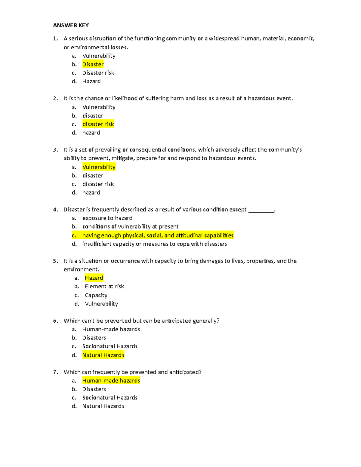 DRRR PRE-TEST Answer Key with Explanations and Multiple Choice - Studocu