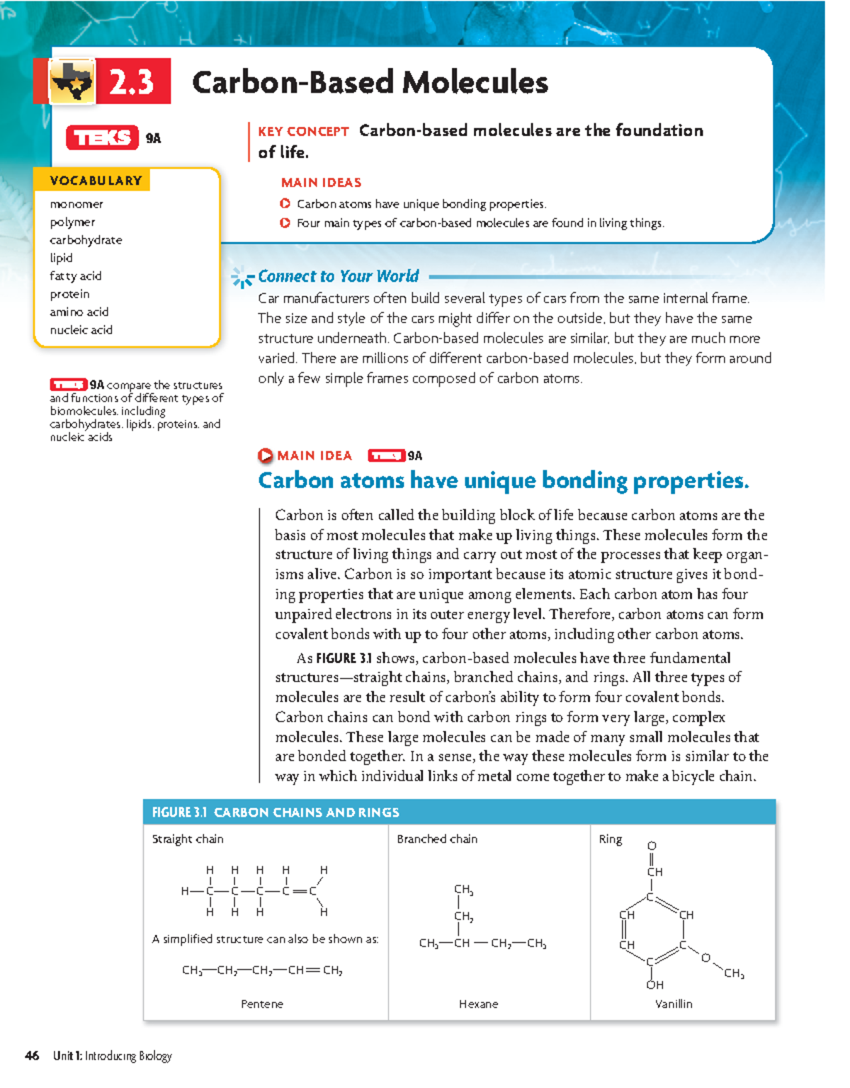 Chapter 2.3: Chemistry of Life - Understanding Carbon-Based Molecules ...