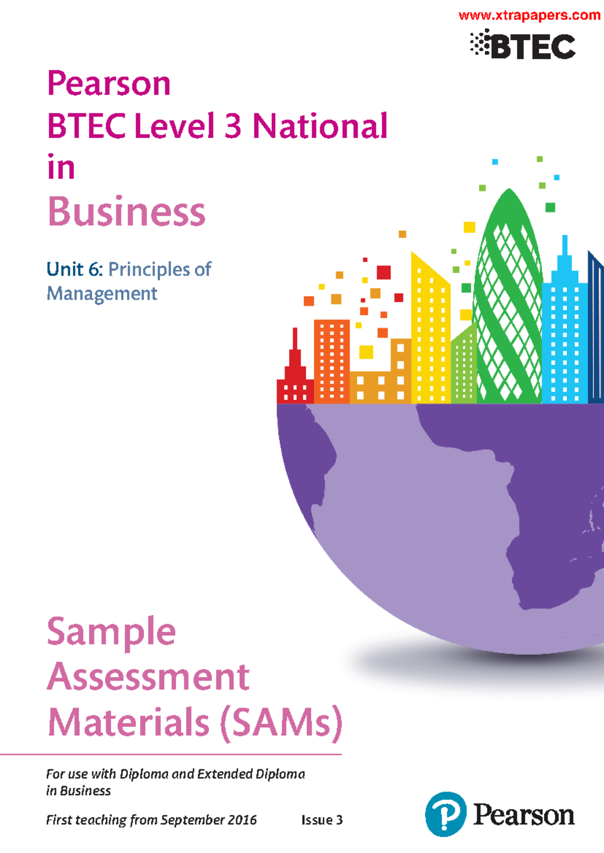 BTEC Level 3 Business Unit 6: Principles of Management - Sample ...