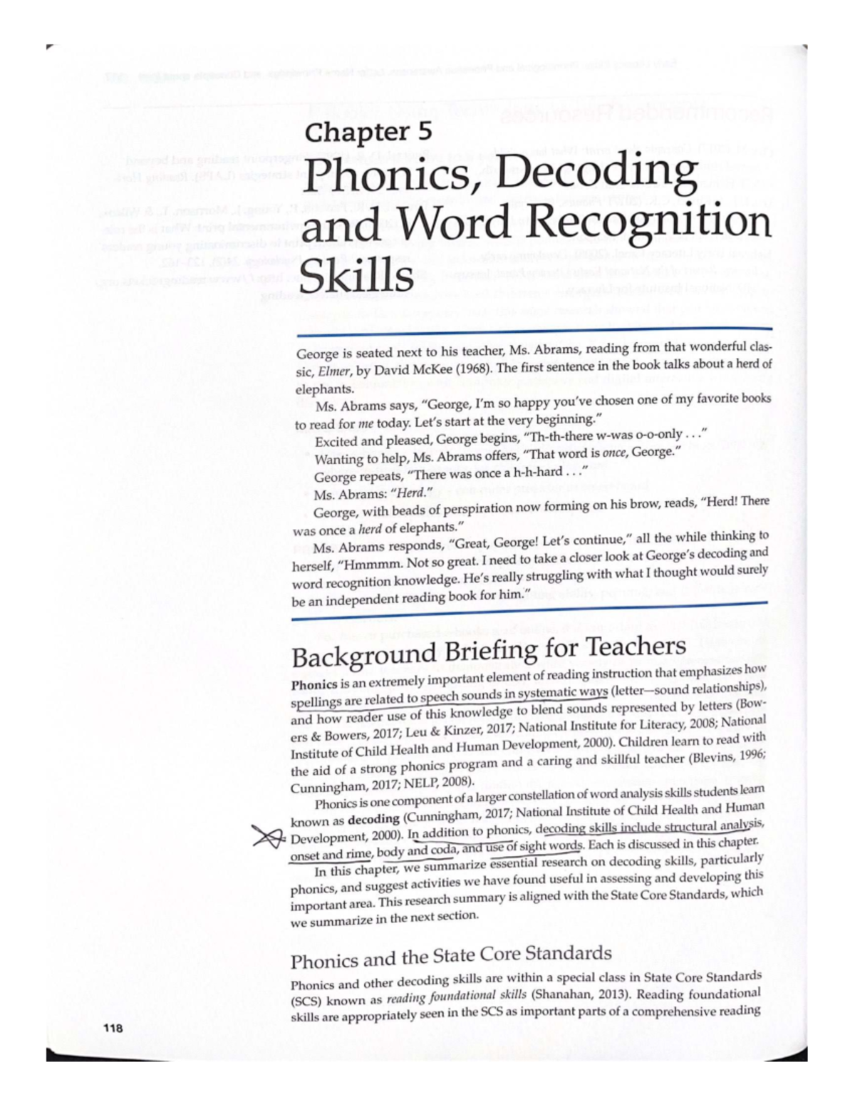 Chapter 5: Phonics, Decoding, and Word Recognition Skills Analysis - Studocu