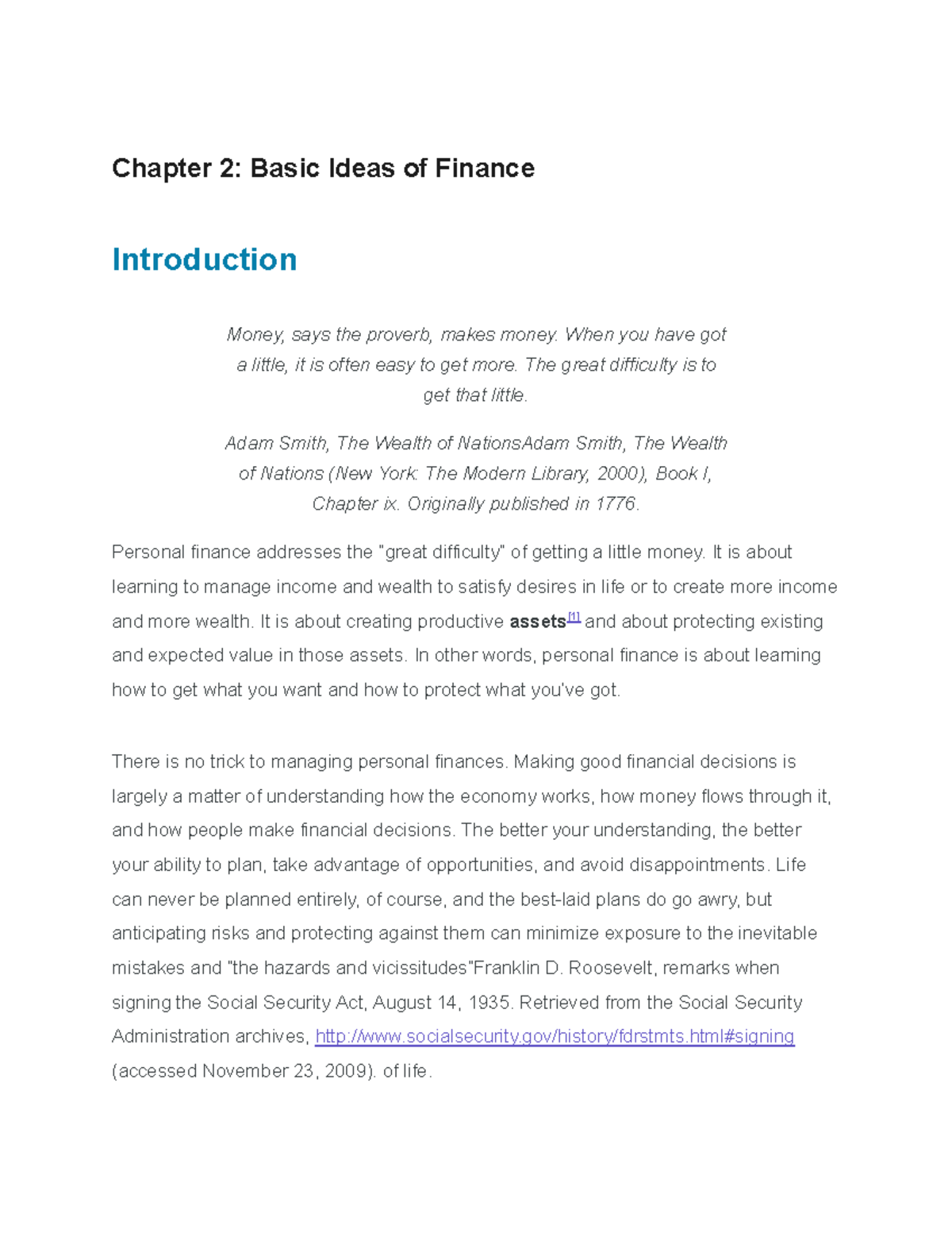 Chapter 2: Basic Ideas of Finance - Personal Finance Insights (PF 101 ...