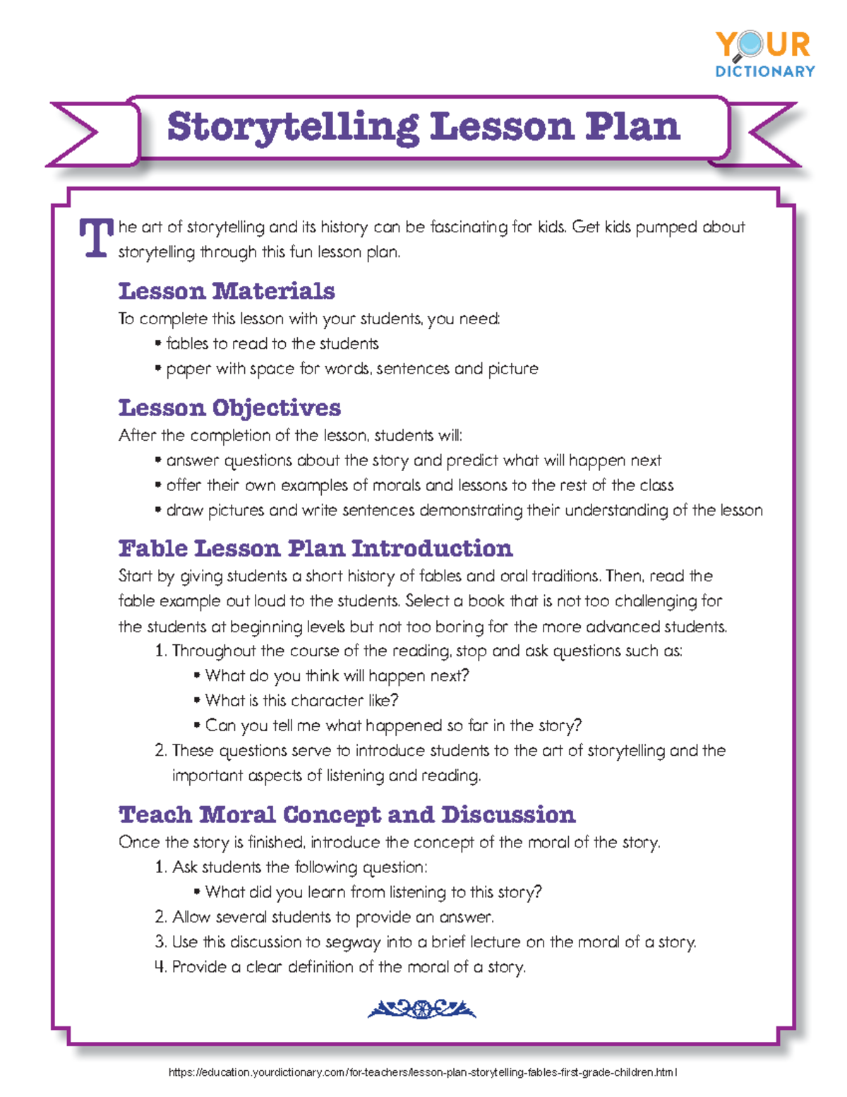 Storytelling Lesson Plan for Kids (ENG 101) - Studocu