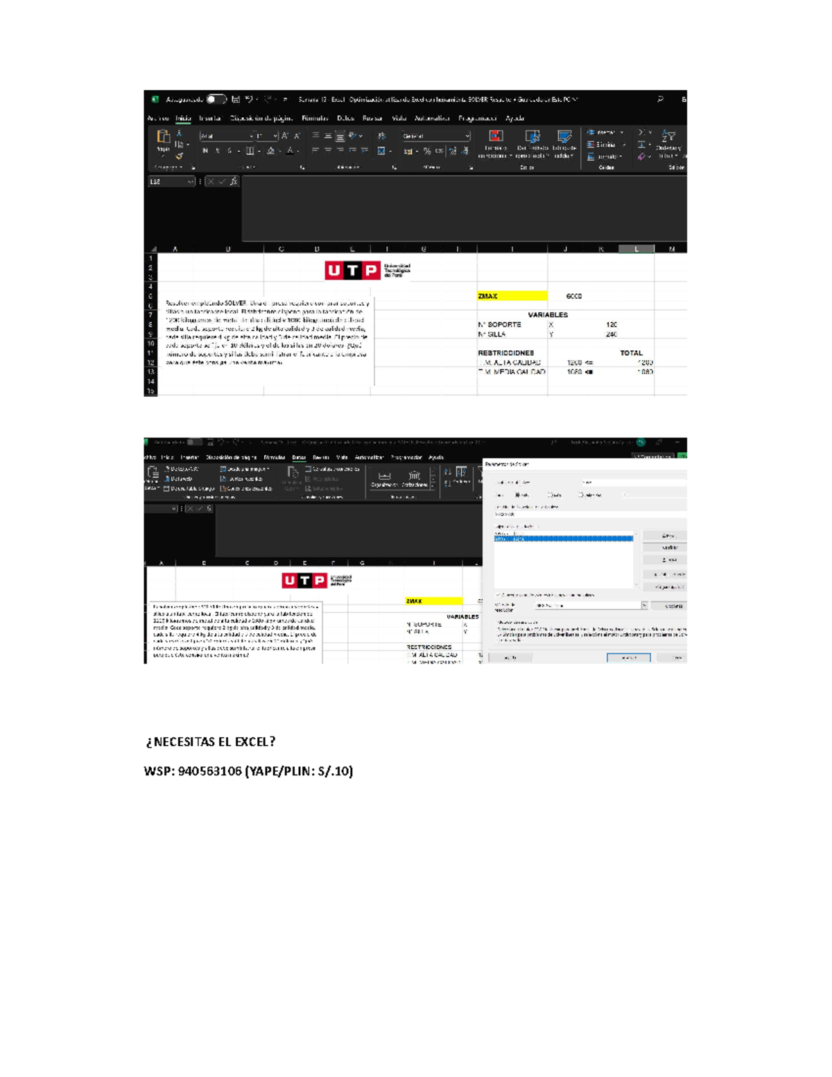 Semana 15 - Tema 01 - Tarea: Optimización con Excel y Solver - Studocu