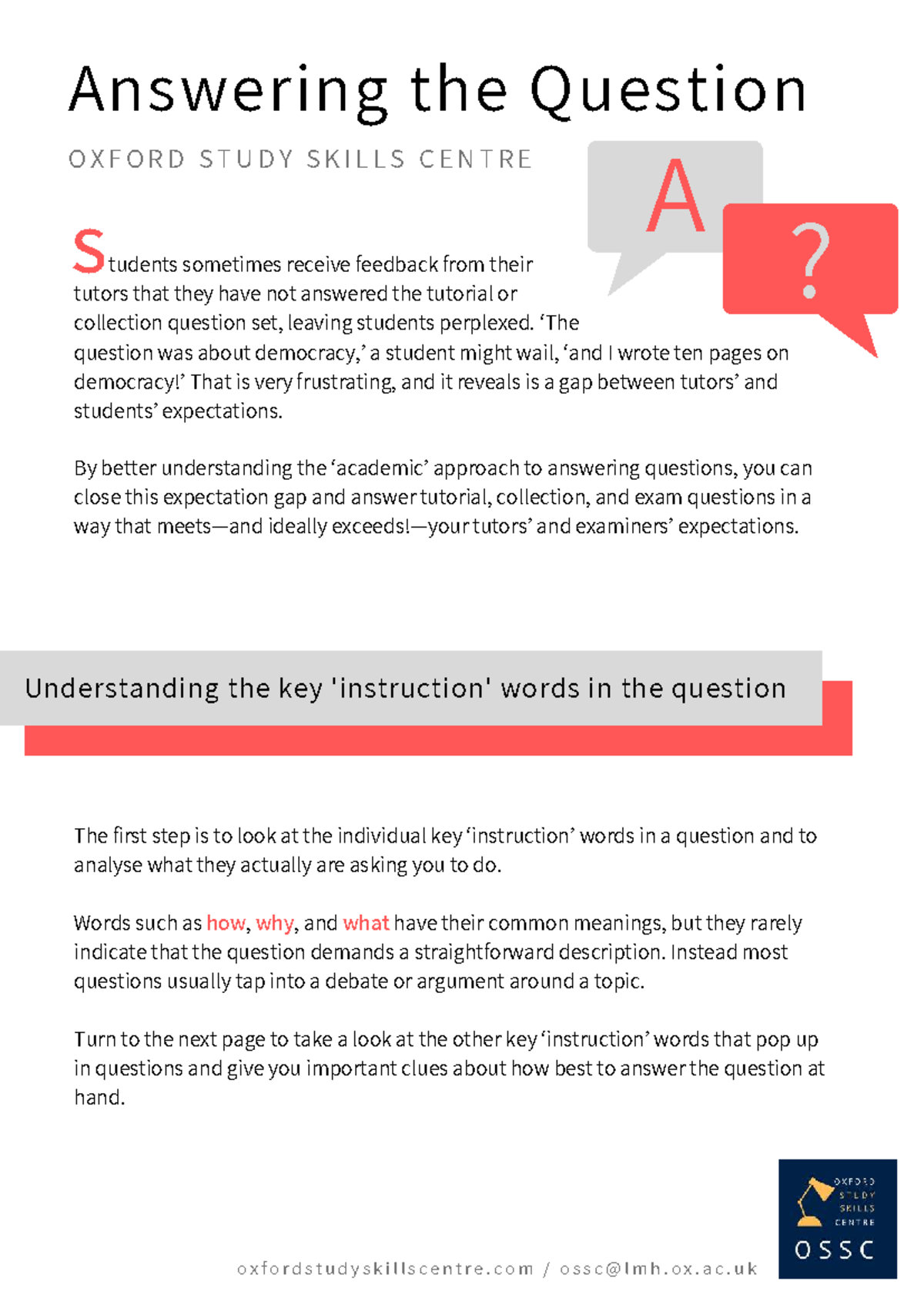 Answering Tutorial Questions: Strategies for Success - Studocu