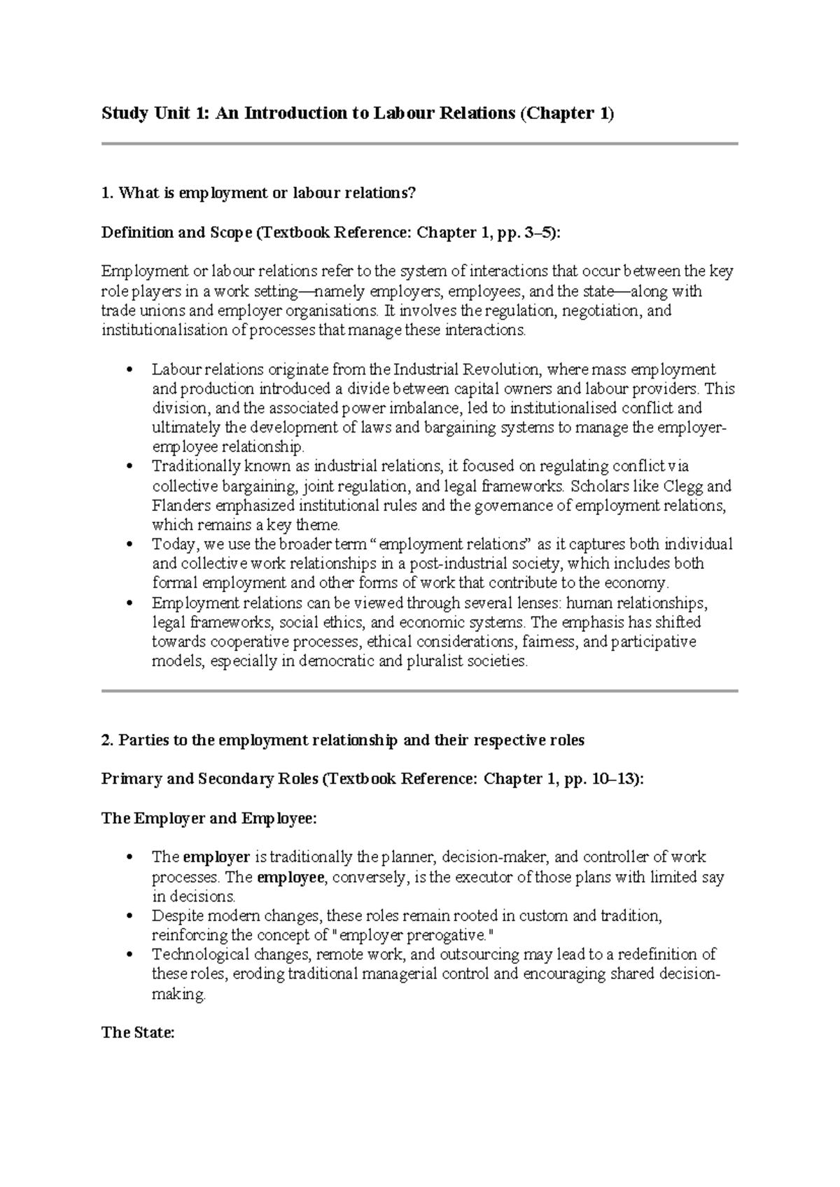 LARM311: Study Unit 1 - Introduction to Labour Relations Exam Prep ...
