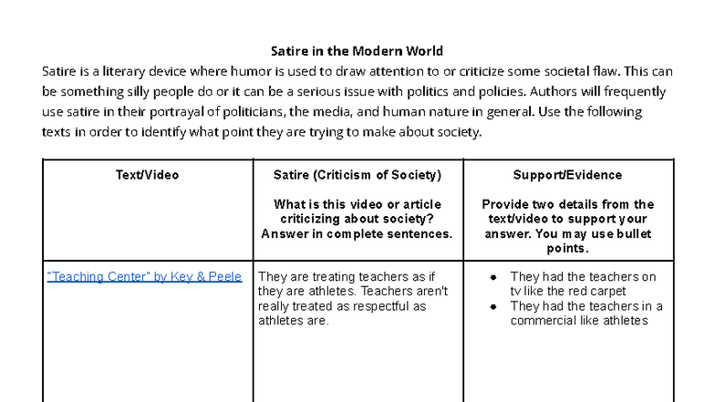 ENG 101: Satire and Society - Analyzing Swift's Critique - Studocu
