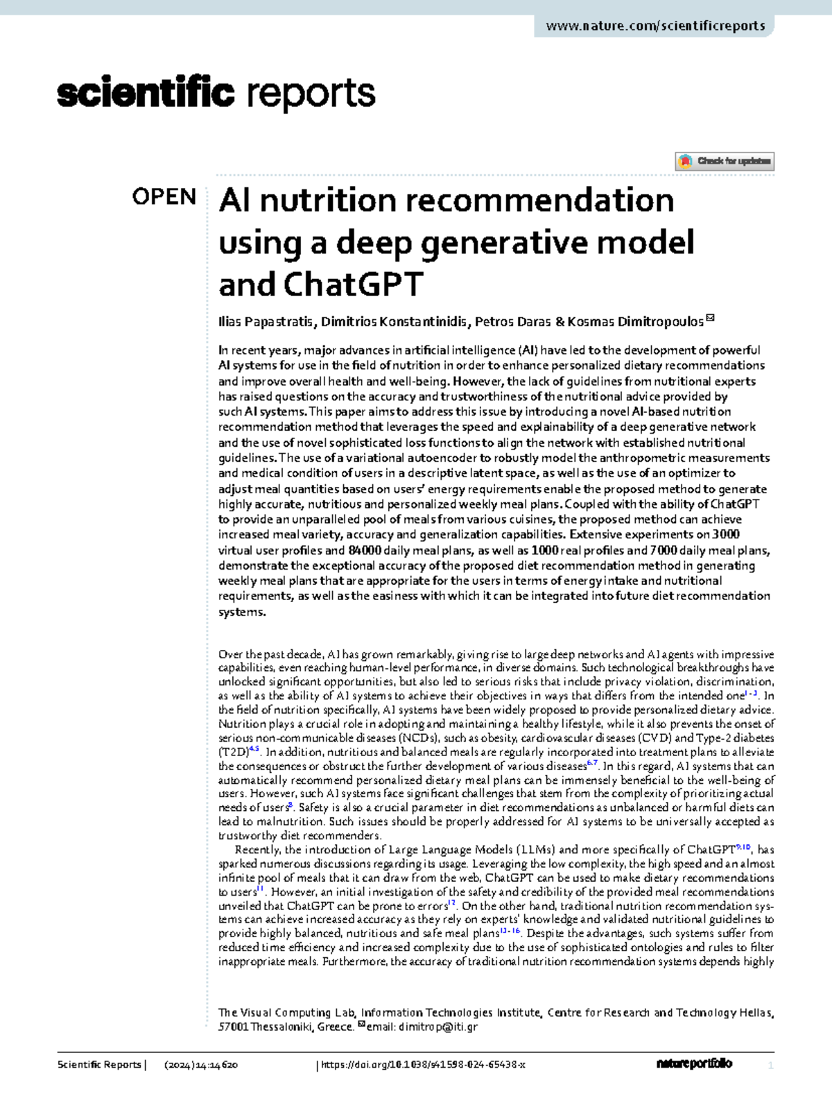 AI-Driven Nutrition Recommendations: A Deep Generative Approach - Studocu