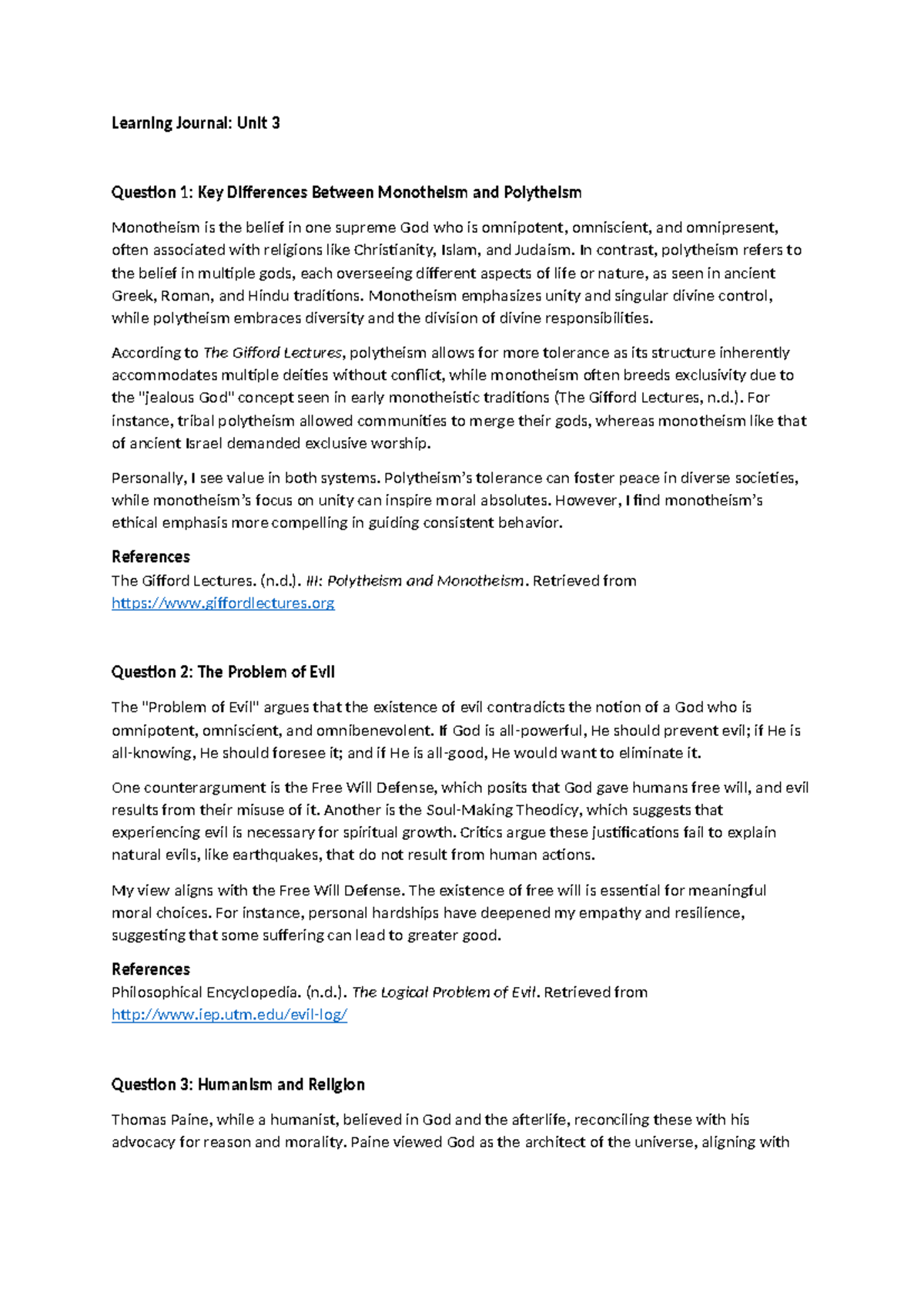 Learning Journal 3 - Key Differences Between Monotheism and Polytheism ...