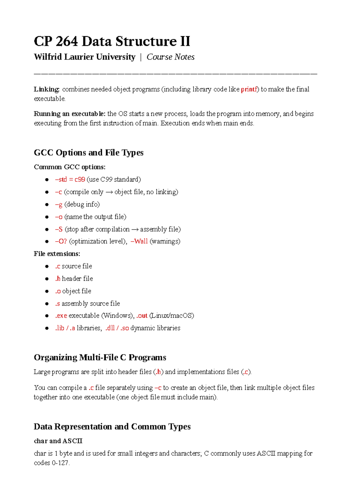 CP 264 Data Structure II - Chapter 1 Notes Extension (Part 2) - Studocu
