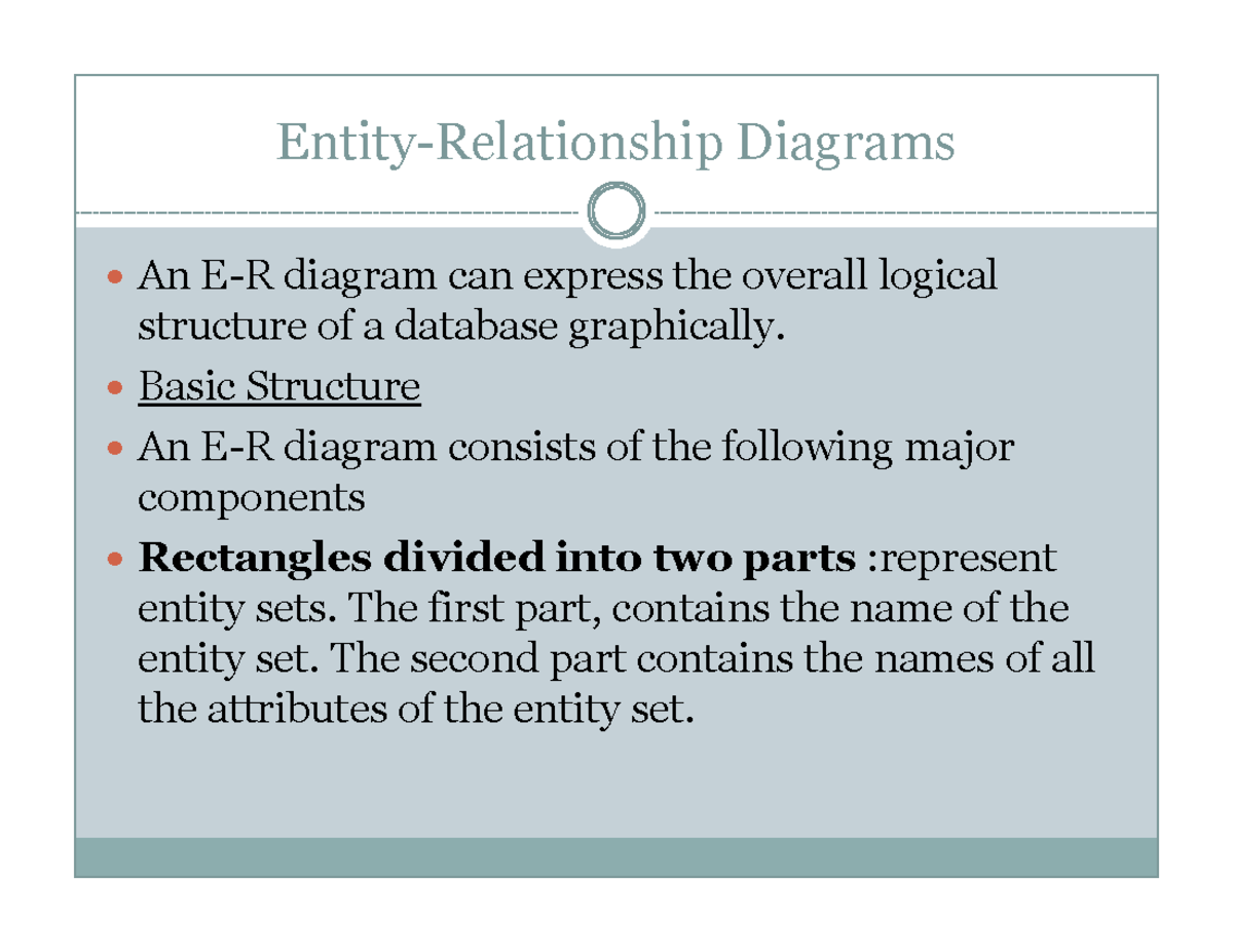ER basics: Understanding diagrams and weak entity sets - Studocu