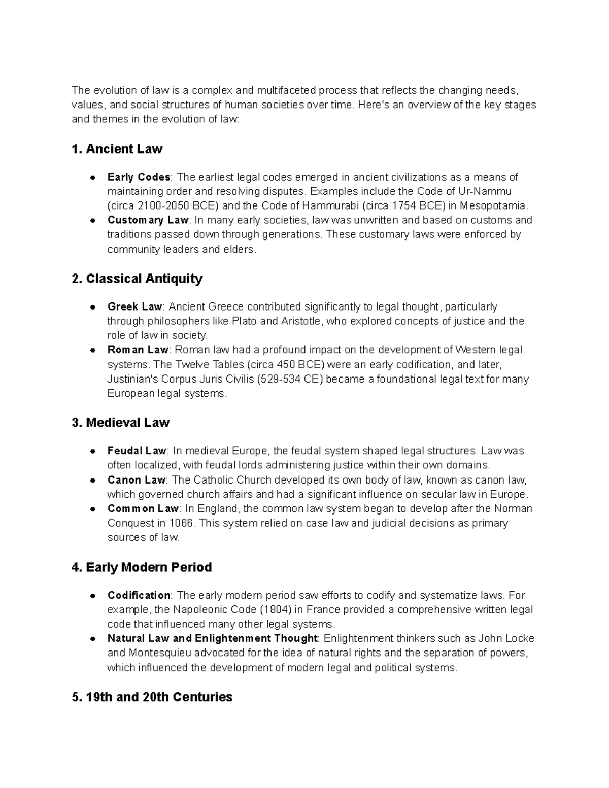 Evolution of Law - The evolution of law is a complex and multifaceted ...