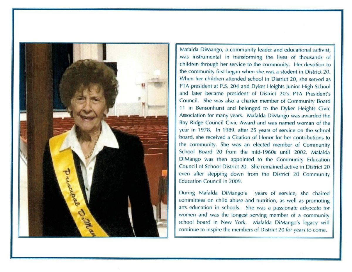 Mafalda DiMango: Community Leader & Educational Activist Biography ...