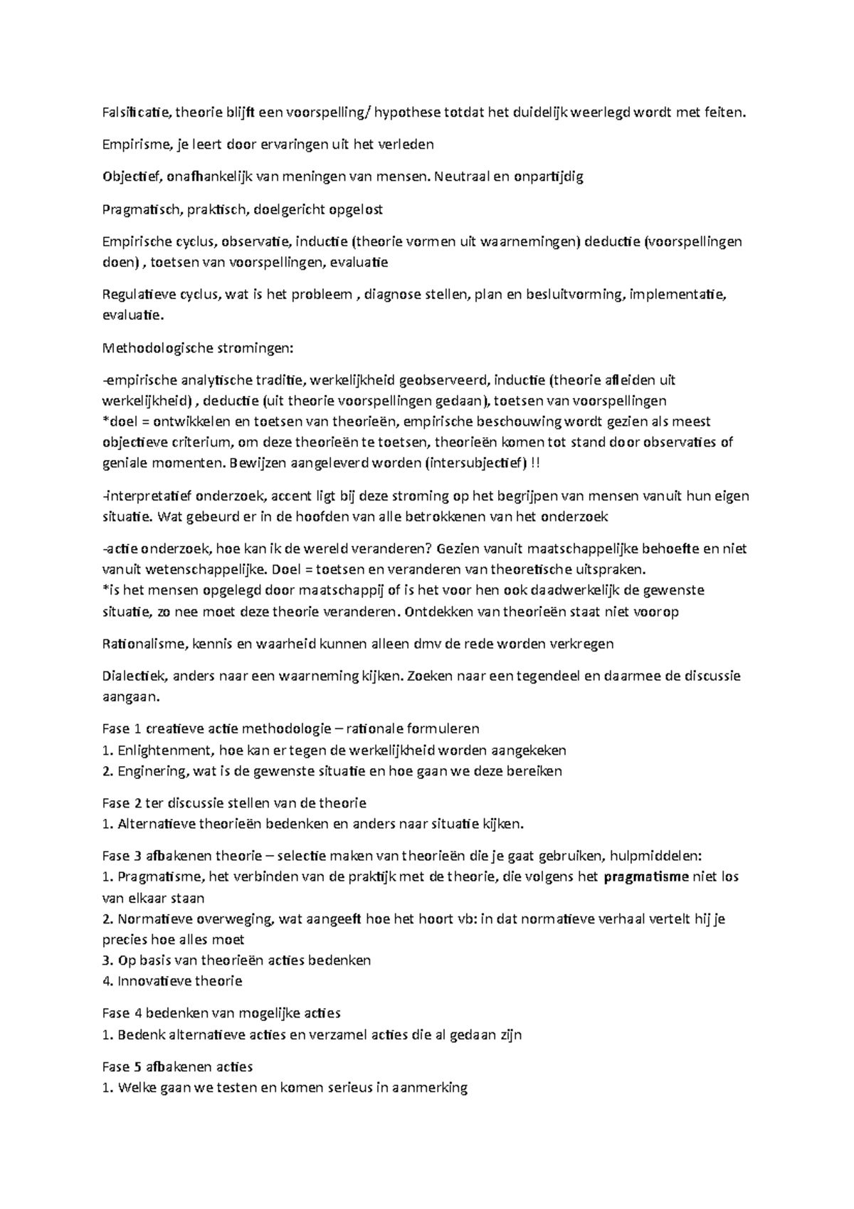Samenvatting CAM - Creatieve Actie Methodologie en Empirisch Onderzoek ...